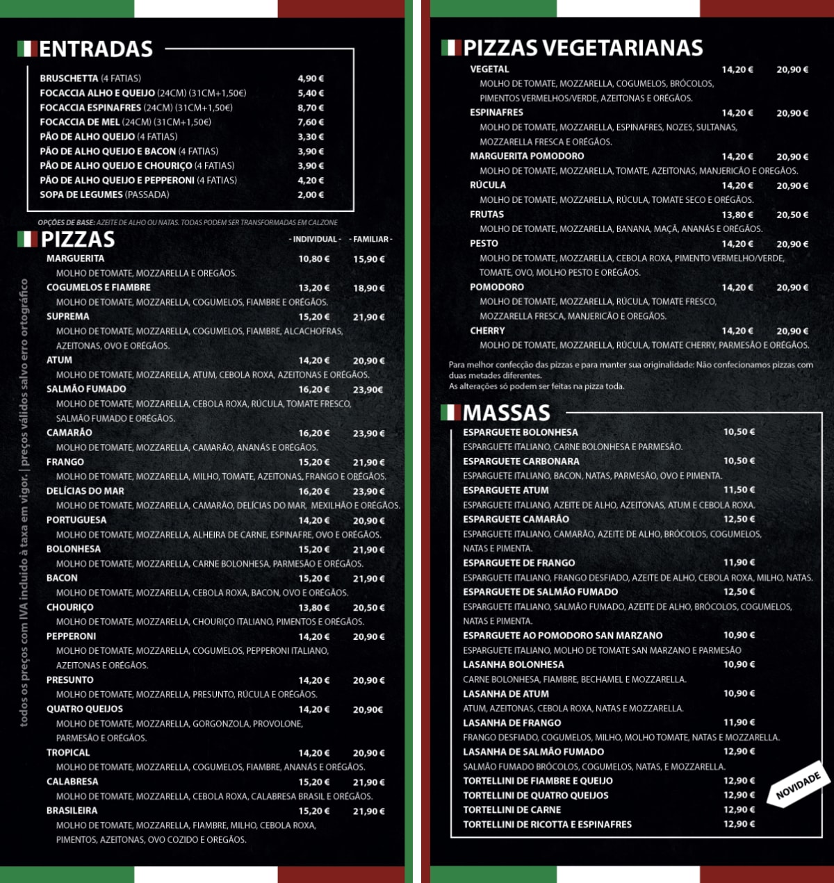 Menu 2024 - Pizzaria Pepperoni Mindelo em Mindelo | TheFork