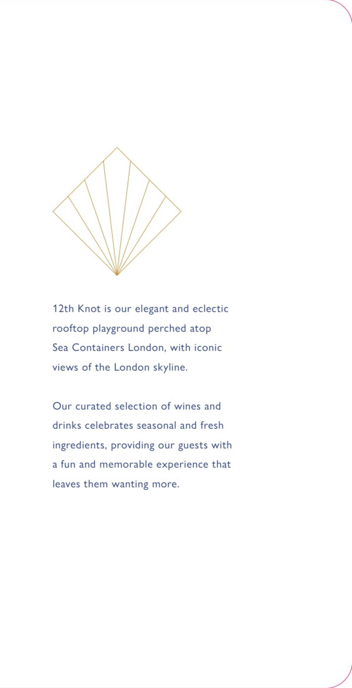 Menu 2024 - 12th Knot in London | TheFork