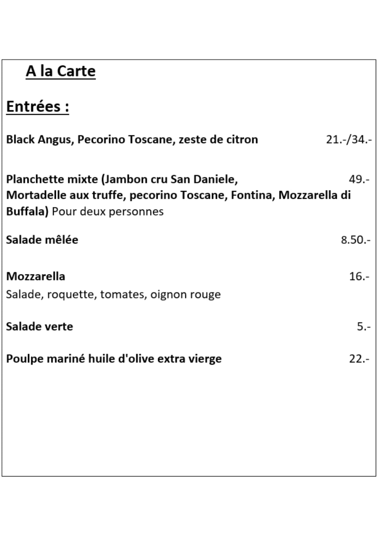 Menus 2024 Crazy Kitchen Steakhouse In Lausanne Thefork