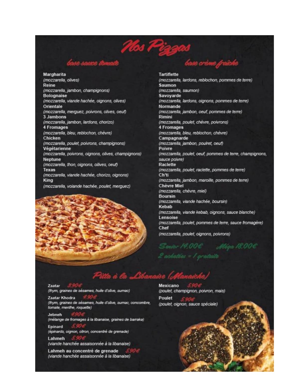 Carte et Menus 2024 - Allo Beirut à Éleu-dit-Leauwette | TheFork