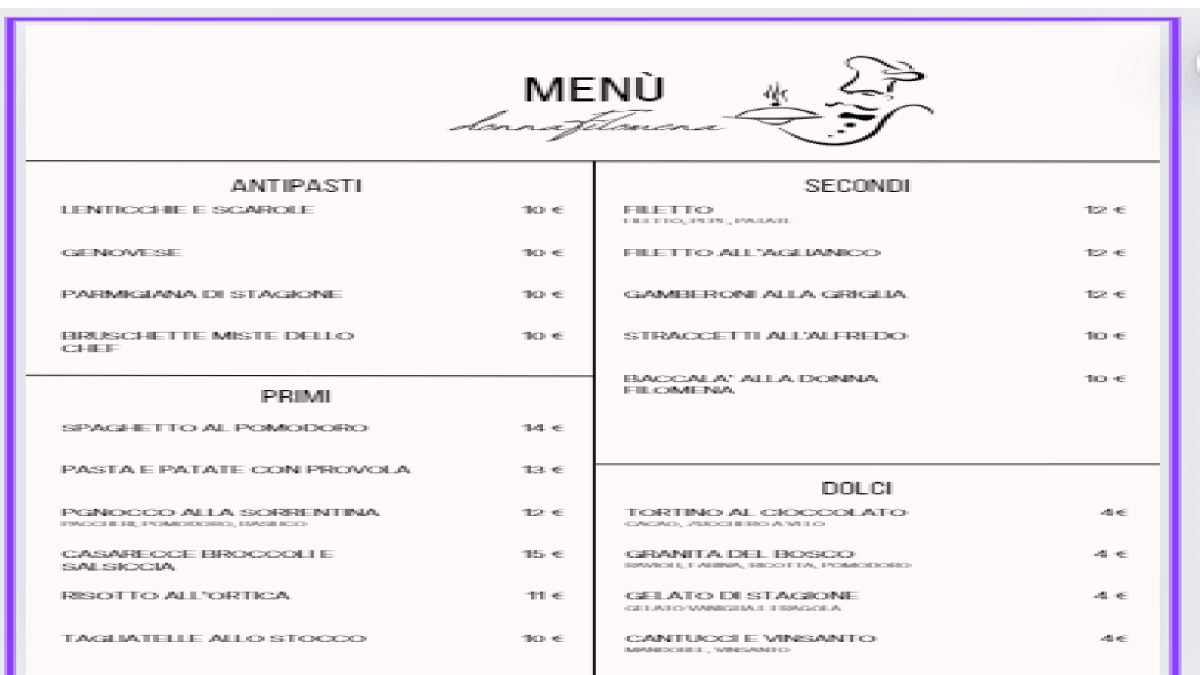 Carte et Menus 2024 - Donna Filomena à Piano Di Sorrento | TheFork