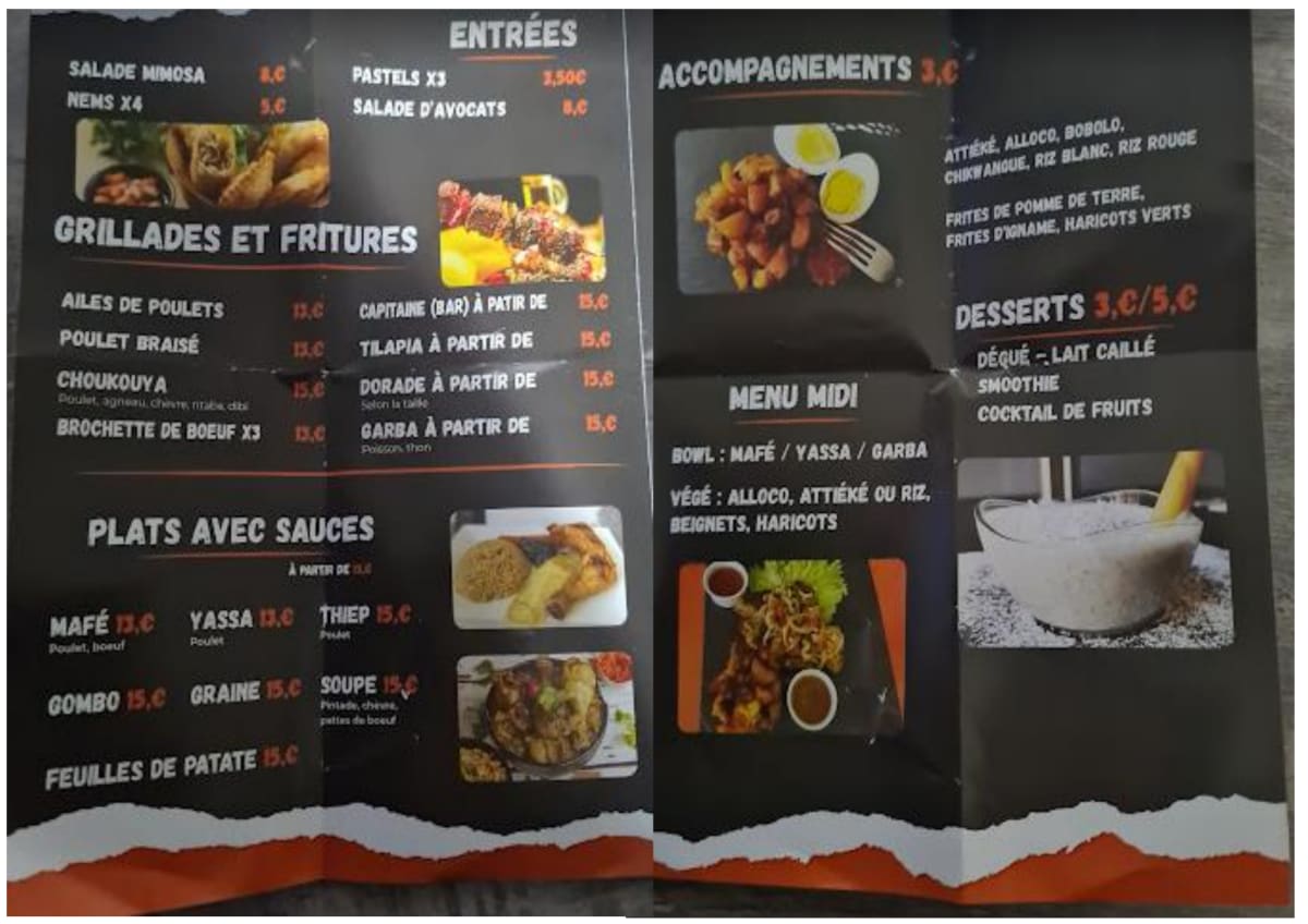 Menu 2024 - O mafé 51 in Reims | TheFork