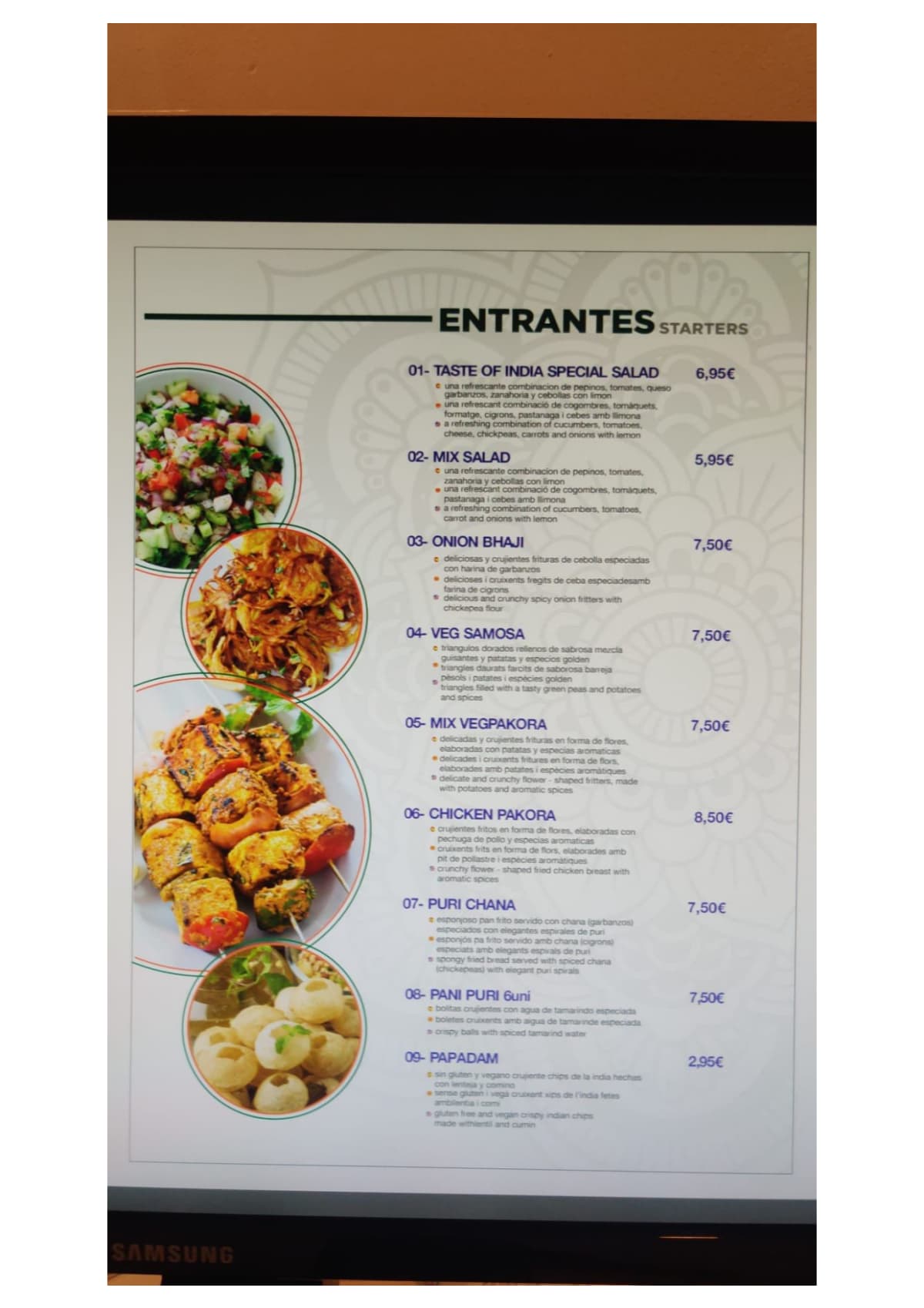 Menu 2024 - Taste of India Barcelona in Barcelona | TheFork