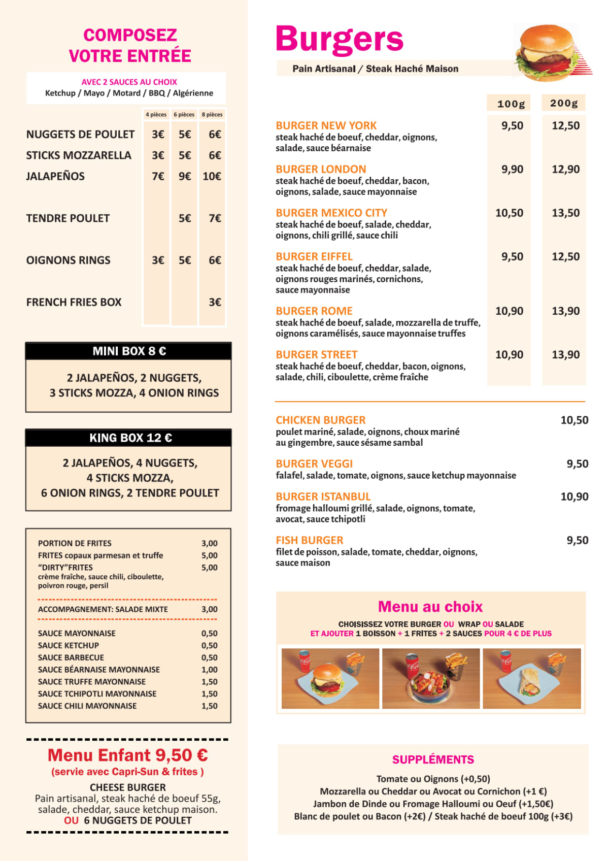 Carte et Menus 2024 - Eiffel Burger à Paris | TheFork