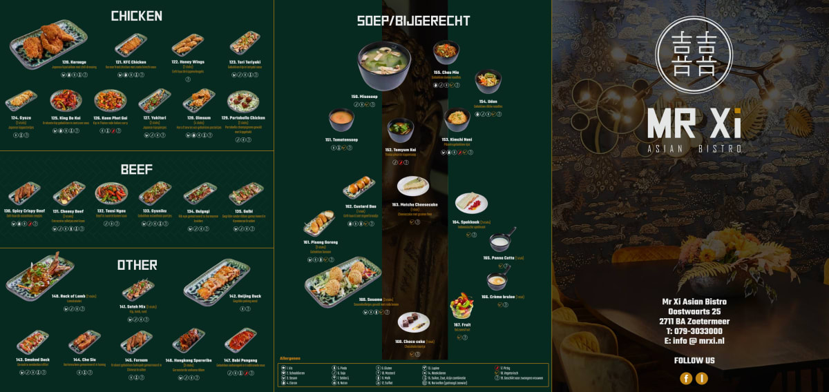 Menu 2024 - Mr. XI in Zoetermeer | TheFork