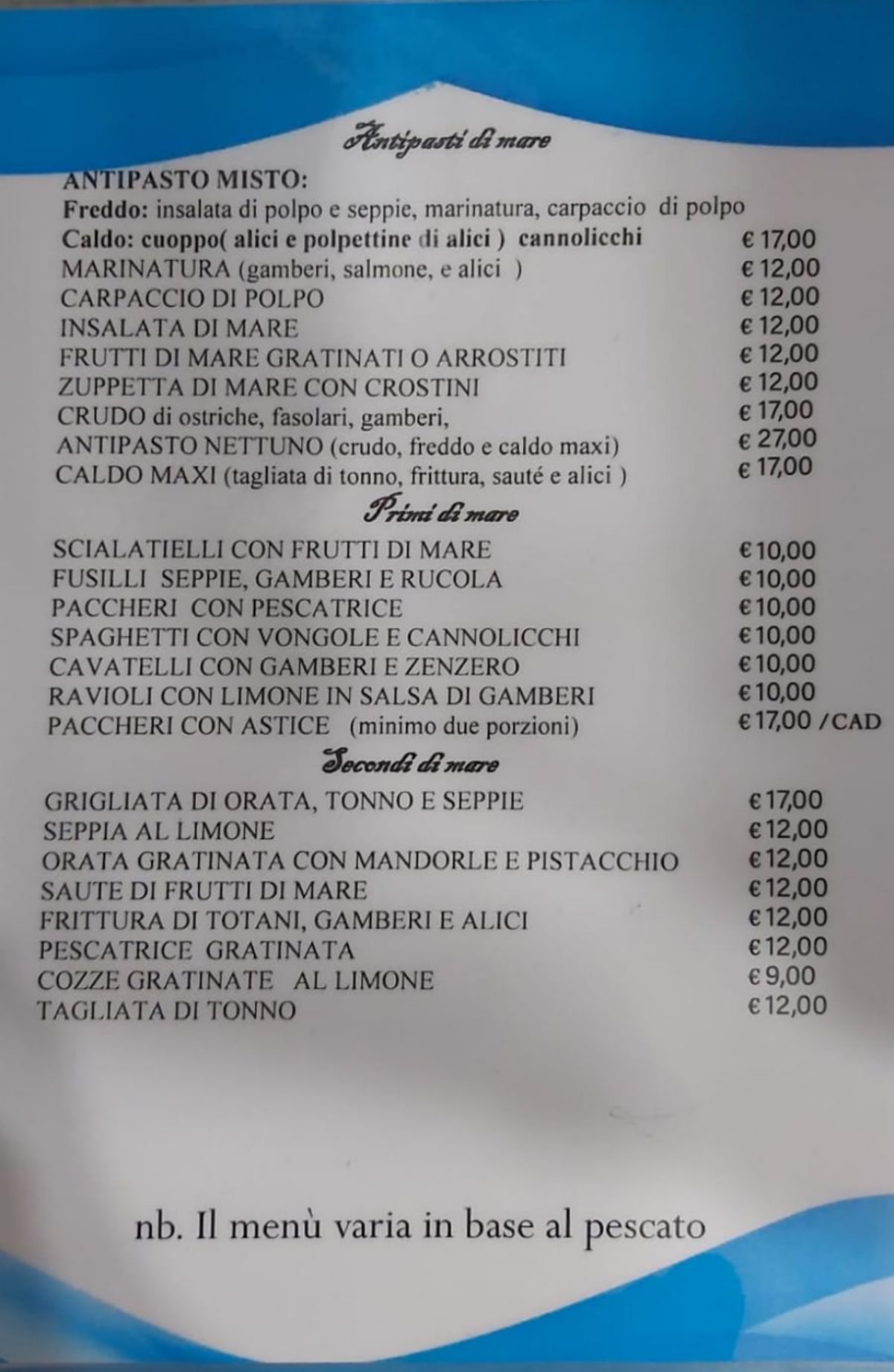 Carta y menù 2024 Actualizados - Ristorante Pizzeria Nettuno en ...
