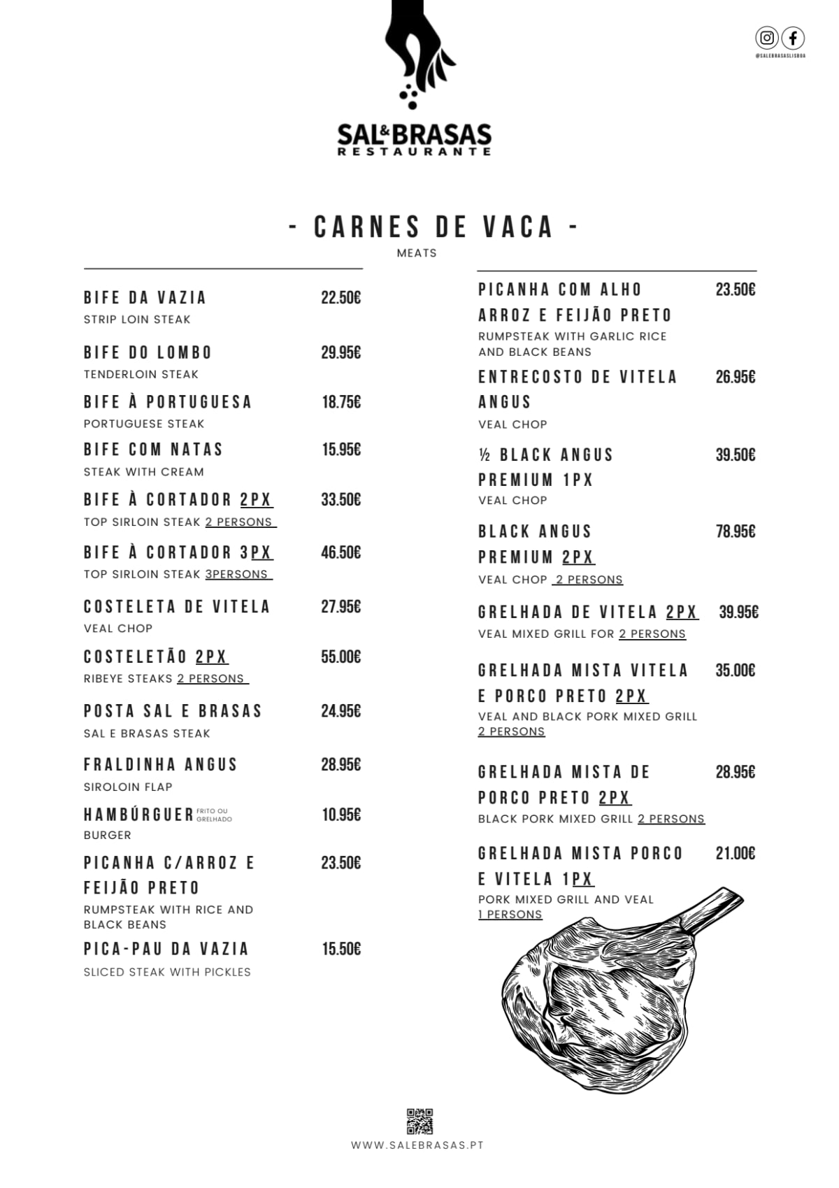 Menu 2023 - Sal e Brasas in Lissabon | TheFork