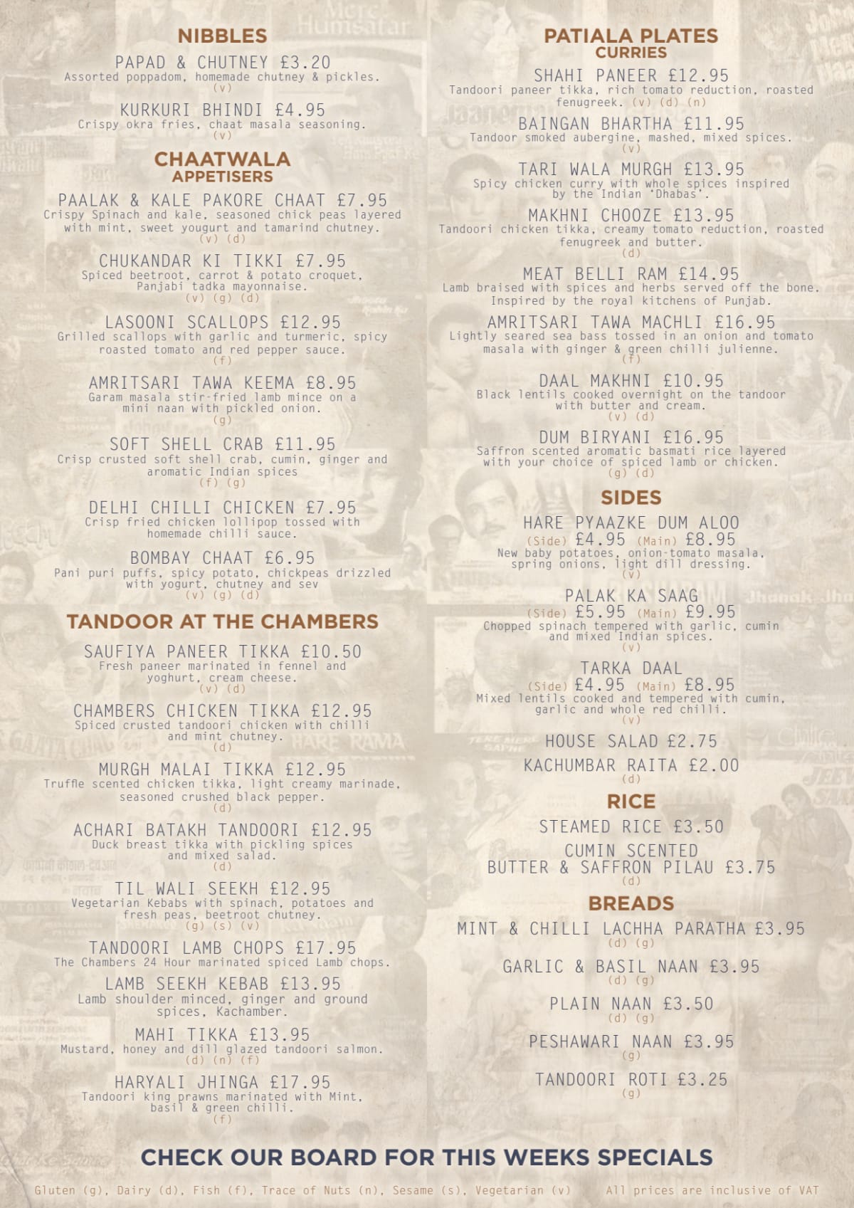 Menus 2024 - Tandoor at the Chambers in Buckhurst Hill | TheFork