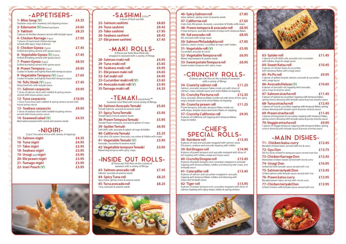 Menu 2024 - Po Po Sushi Bar em Londres | TheFork