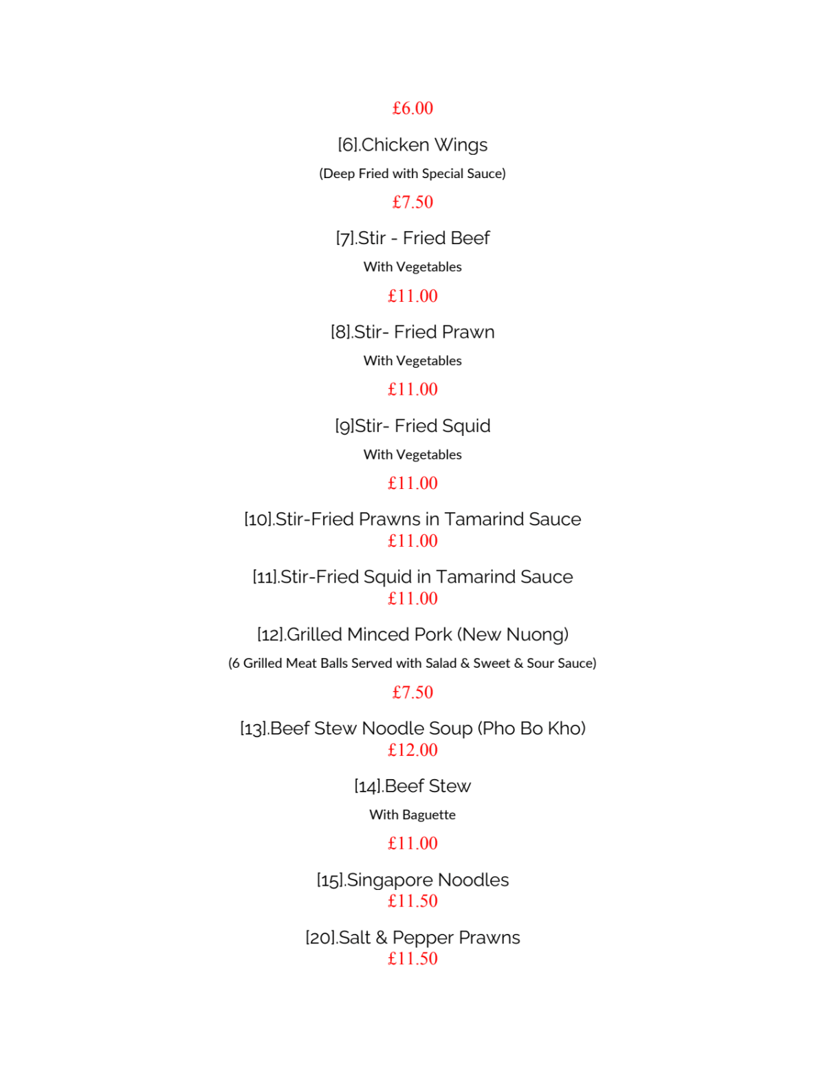 Carte et Menus 2024 - Hai Lua Cafe à Twickenham | TheFork