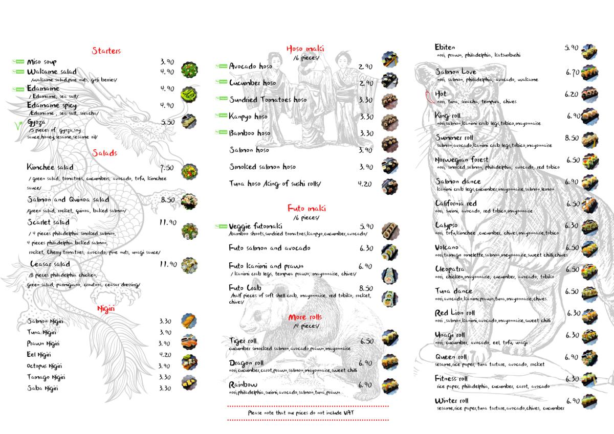 Carte et Menus 2024 - Sushi Land à Stratford-upon-Avon | TheFork