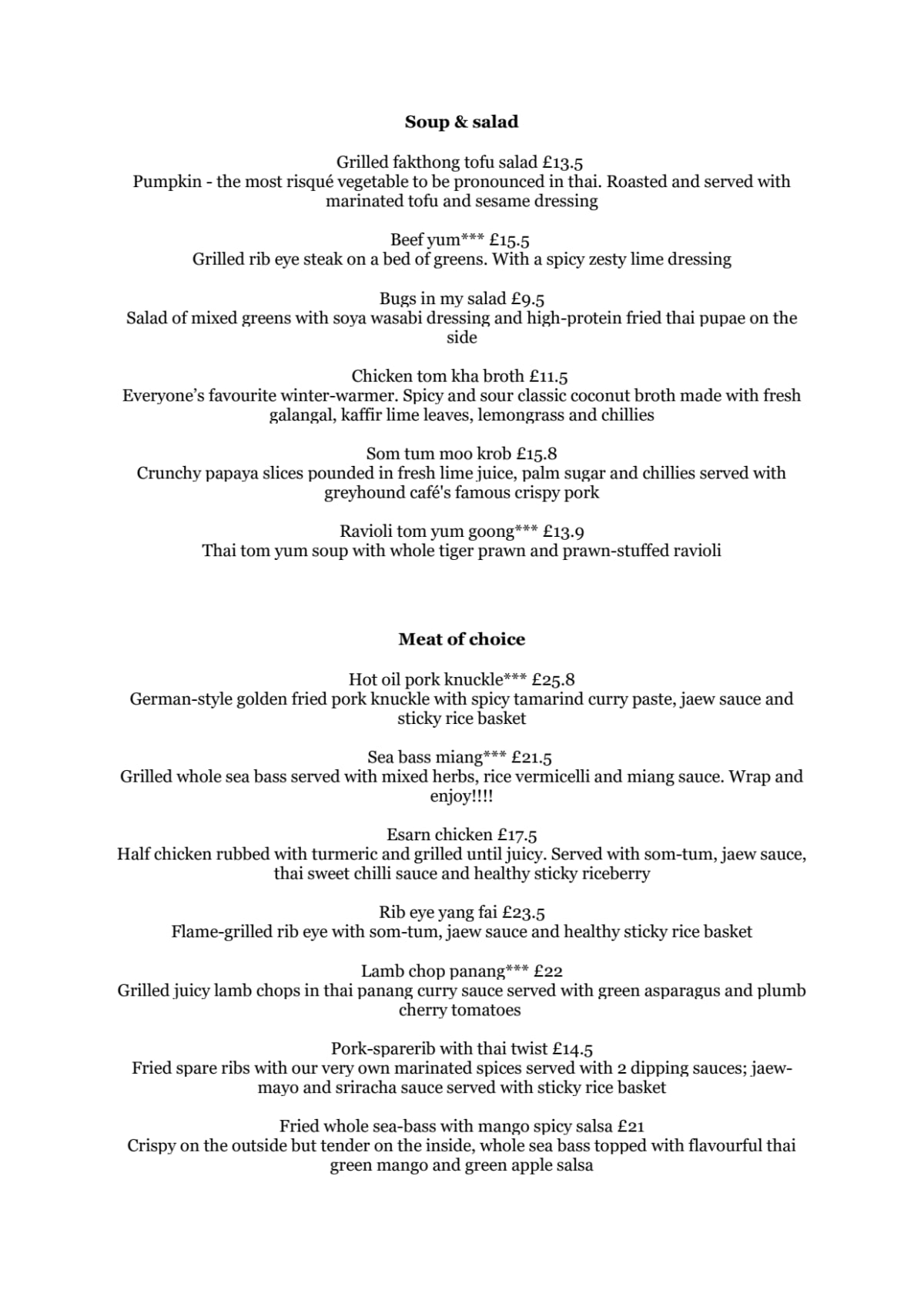 Carte et Menus 2023 - Greyhound Cafe à Londres | TheFork