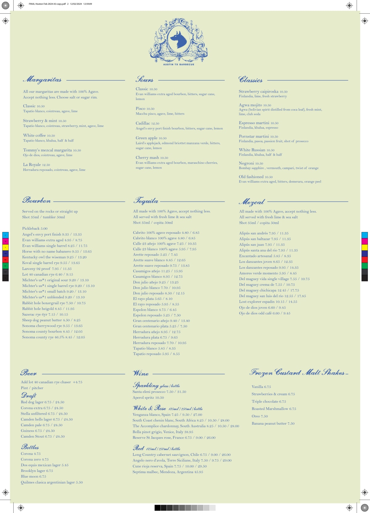 Menu 2024 - Red Dog Saloon Hoxton in London | TheFork