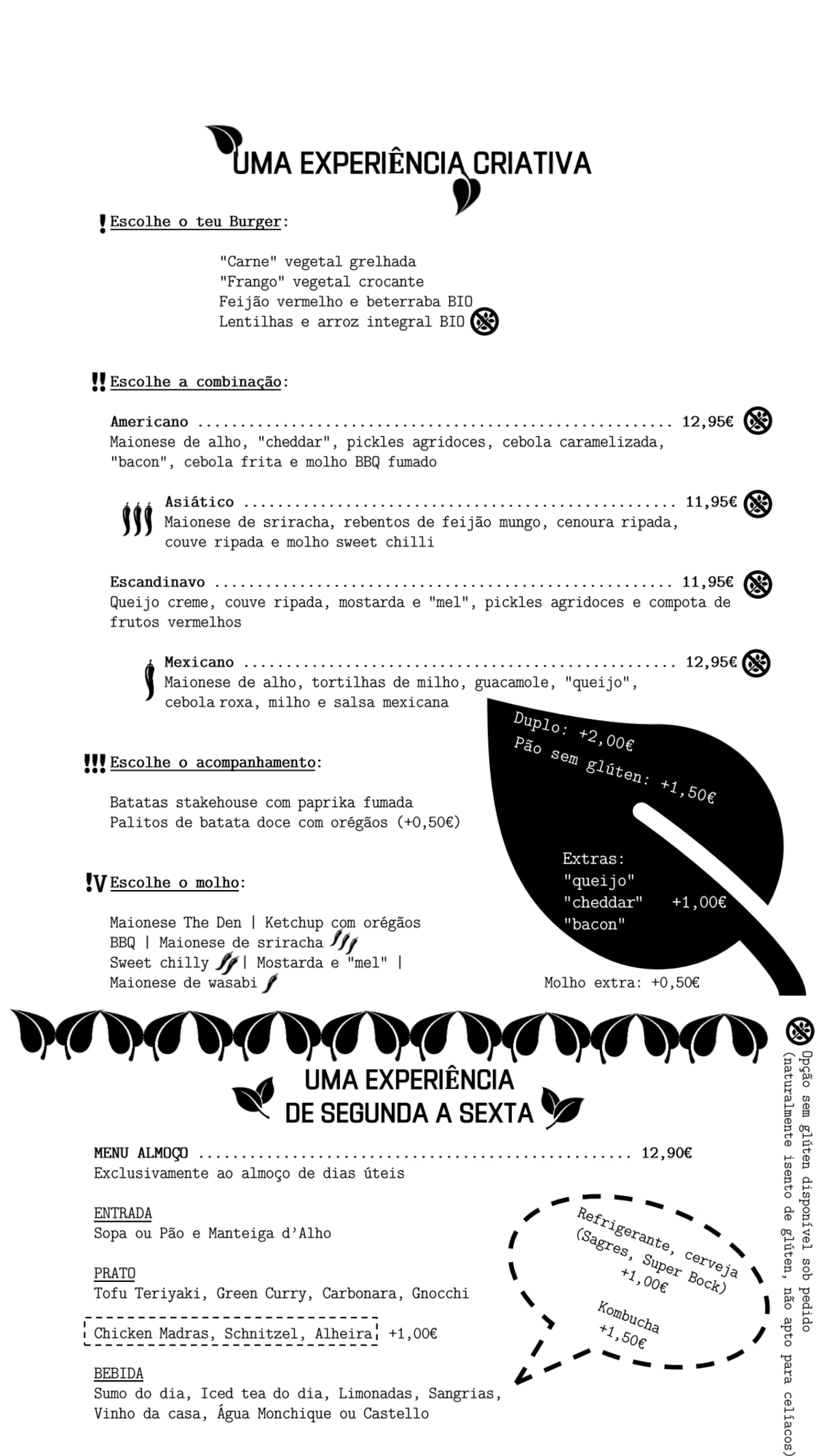 Menu 2023 - The Den - Uma experiência à base de plantas in Oeiras | TheFork
