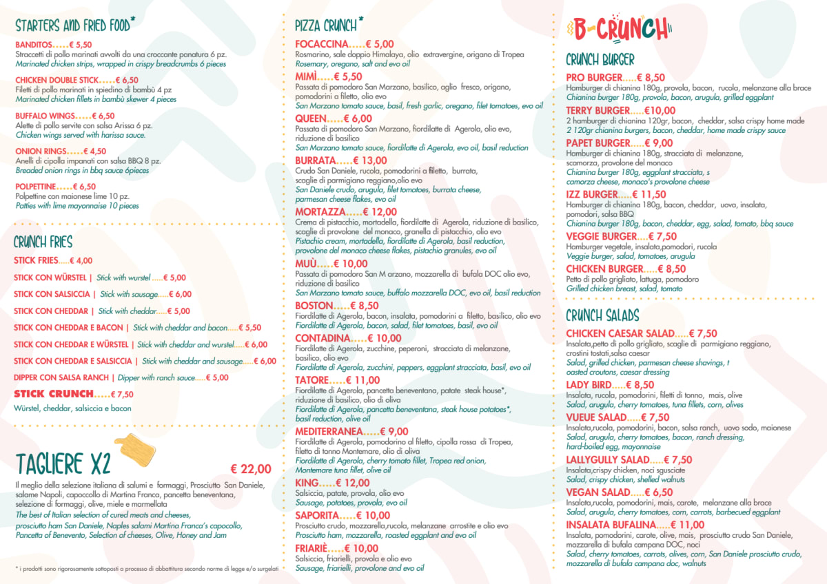 Menu 2024 - B-Crunch in Naples | TheFork