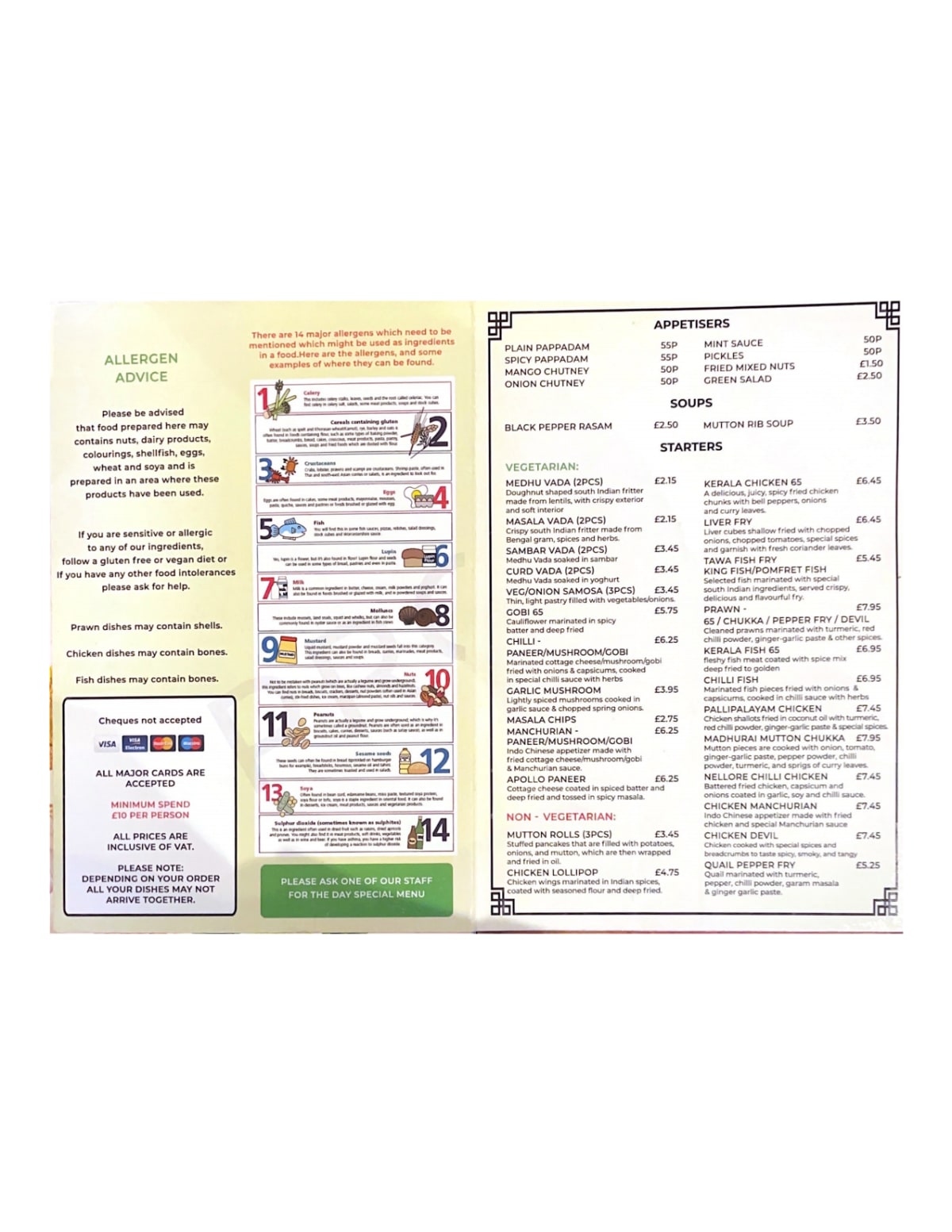 Carta y menù 2024 Actualizados - Namaste India en Londres | TheFork
