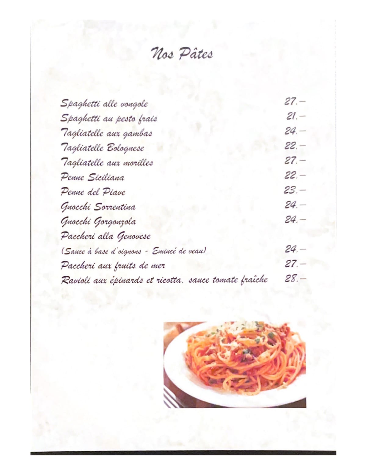 Menu 2024 - L'Ambiance in Geneva | TheFork