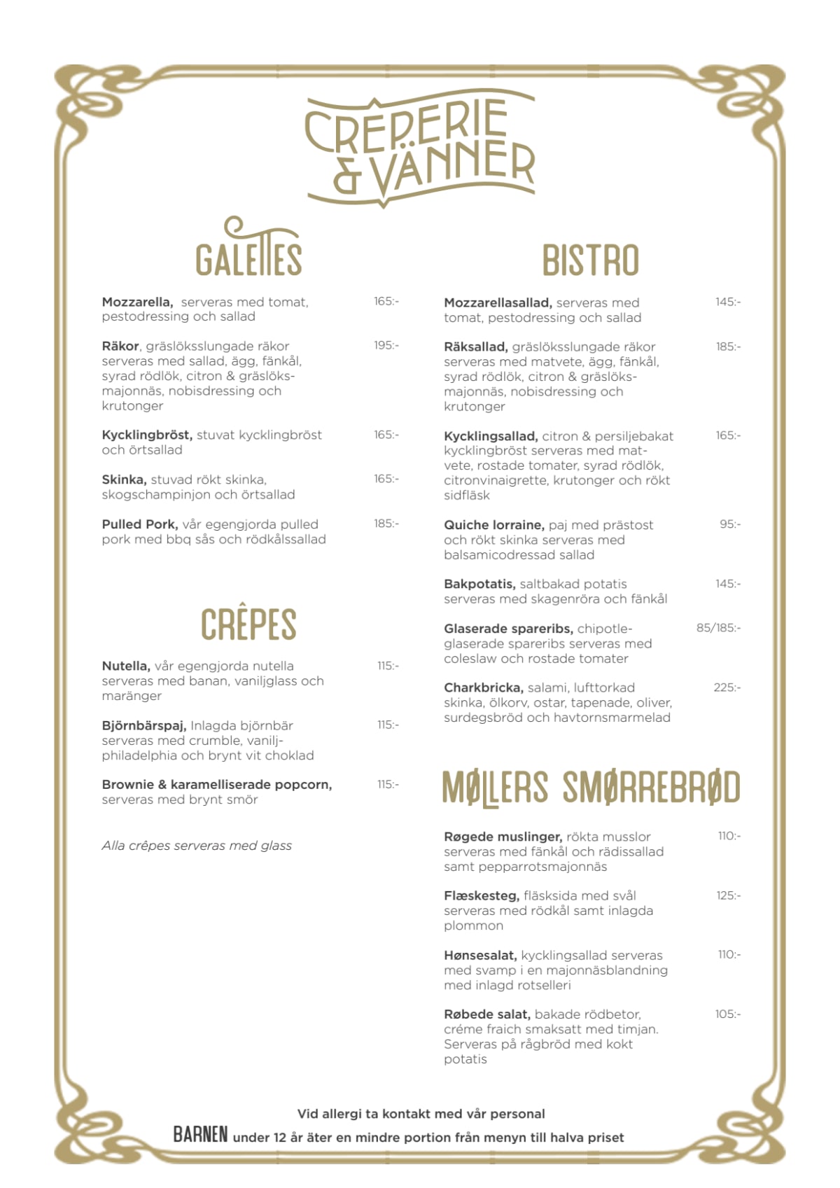 Carte et Menus 2024 - Crêperie Och Vänner à Ljungskile | TheFork