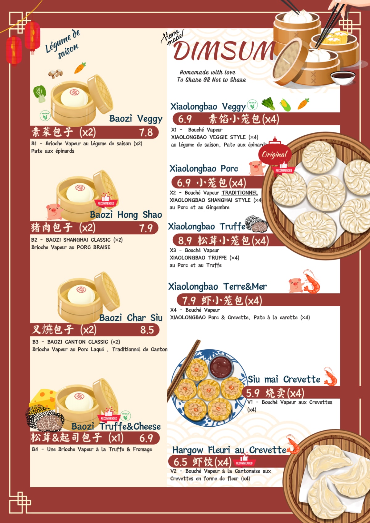 Menu 2024 - Dim Dim Sum in Paris | TheFork