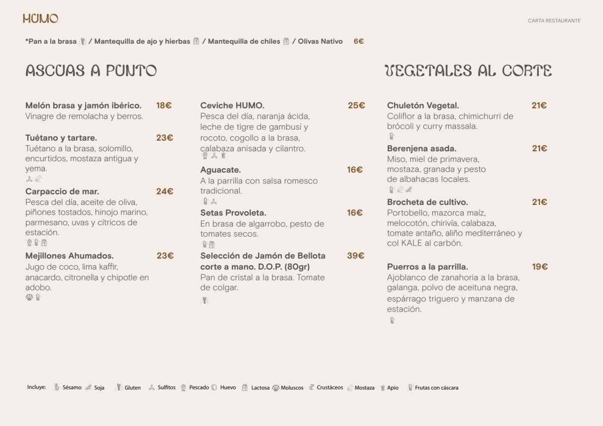 Carte et Menus 2024 - Humo Ibiza à Ca N Frigolas | TheFork