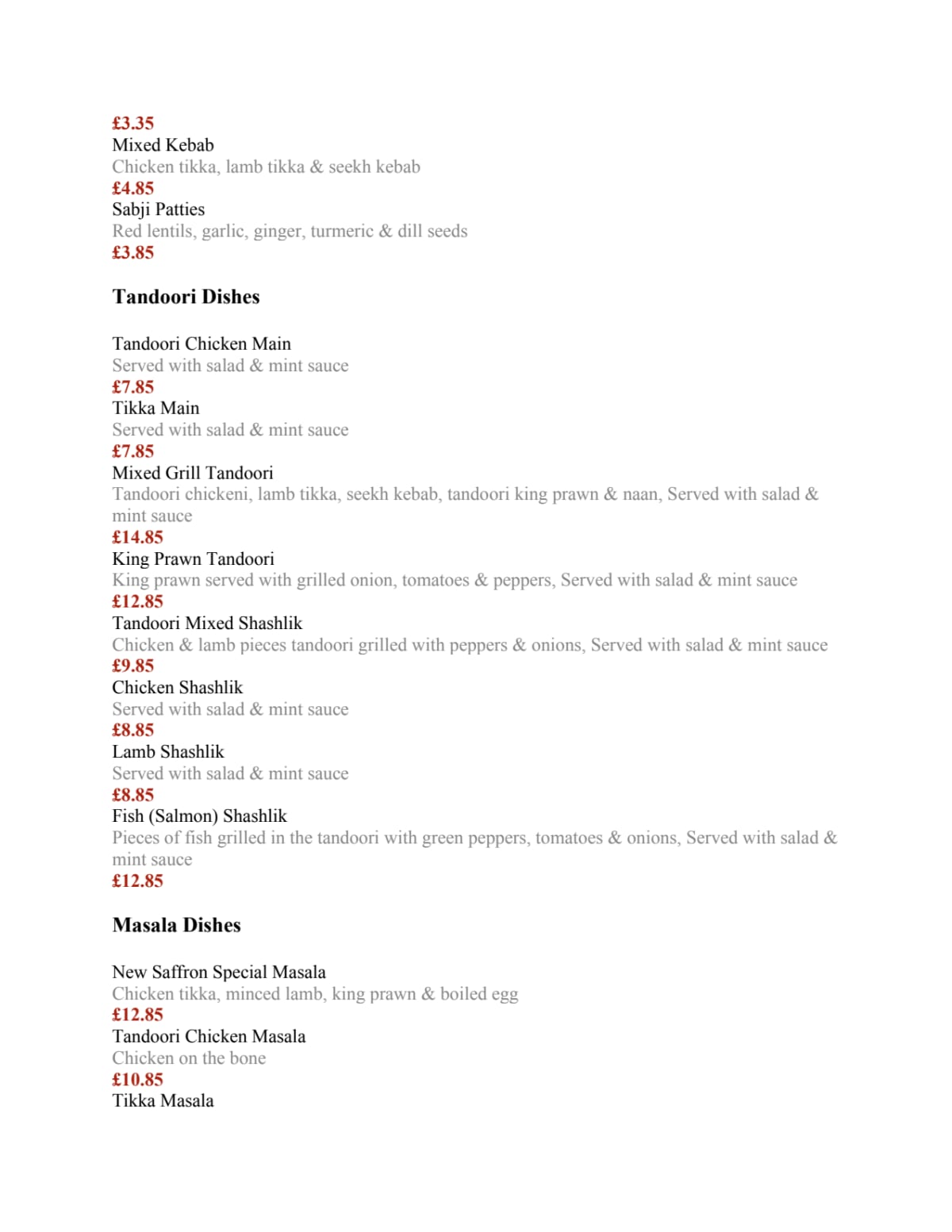 Menus 2024 - New saffron in Thetford | TheFork