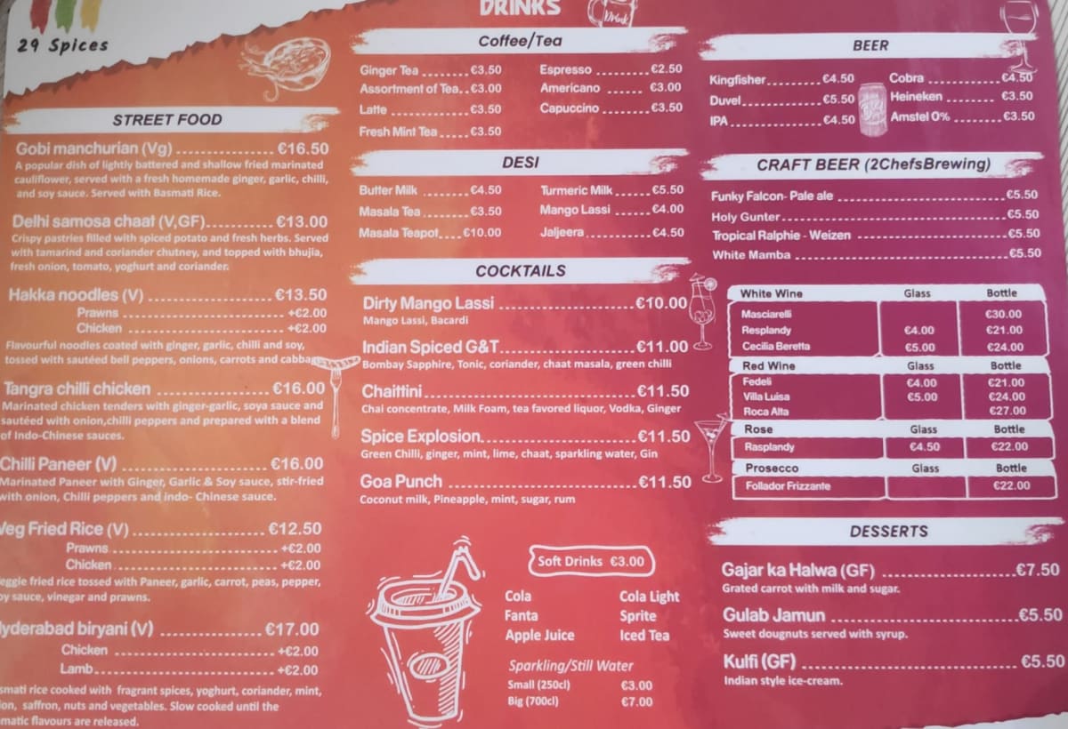 Carte et Menus 2024 - 29 Spices à Amsterdam | TheFork