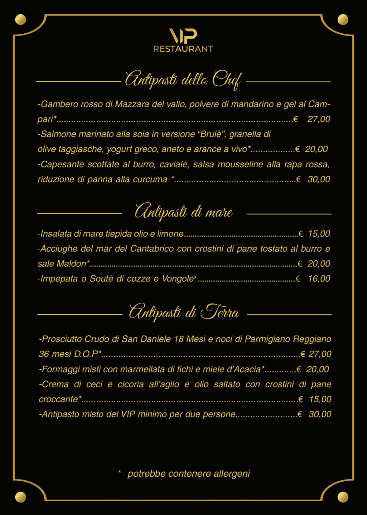 Menù completo e carta 2024 - Vip Restaurant a Sesto San Giovanni | TheFork