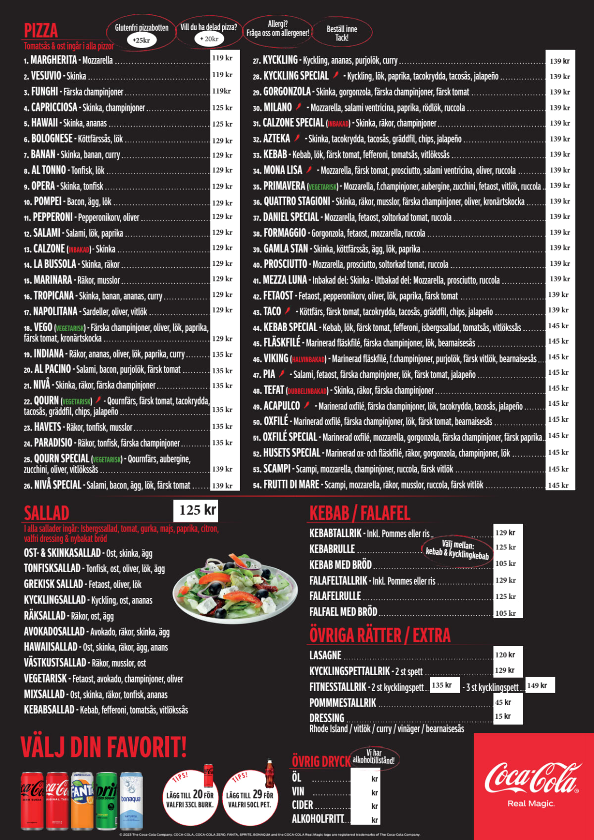 Menù completo e carta 2024 - Pizzeria Nivå a Stoccolma | TheFork