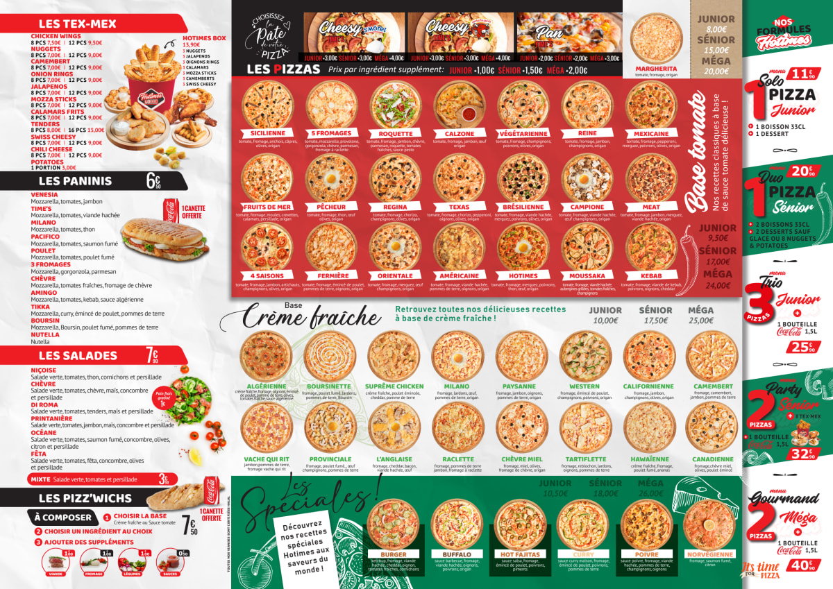 Menù completo e carta 2024 - Hotimes Pizza a Pontault-Combault | TheFork