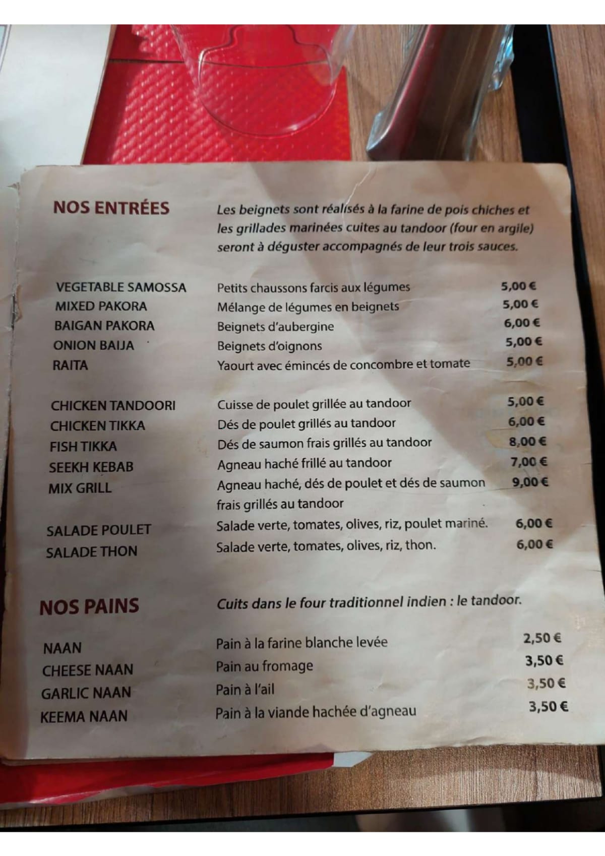 Carte et Menus 2024 - Rajasthan à Nîmes | TheFork