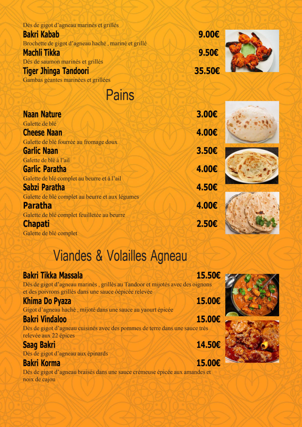 Menù completo e carta 2024 - Le Naan Royal a Saint-Cyr-l'École | TheFork