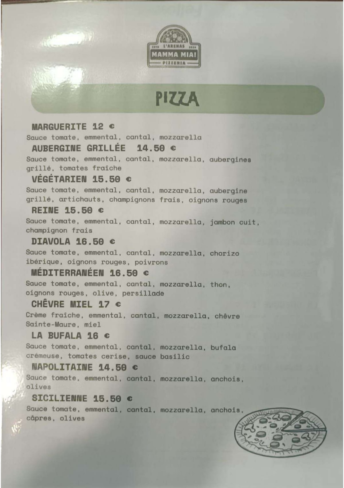 Carte et Menus 2024 - MAMMA MIA à Nice | TheFork