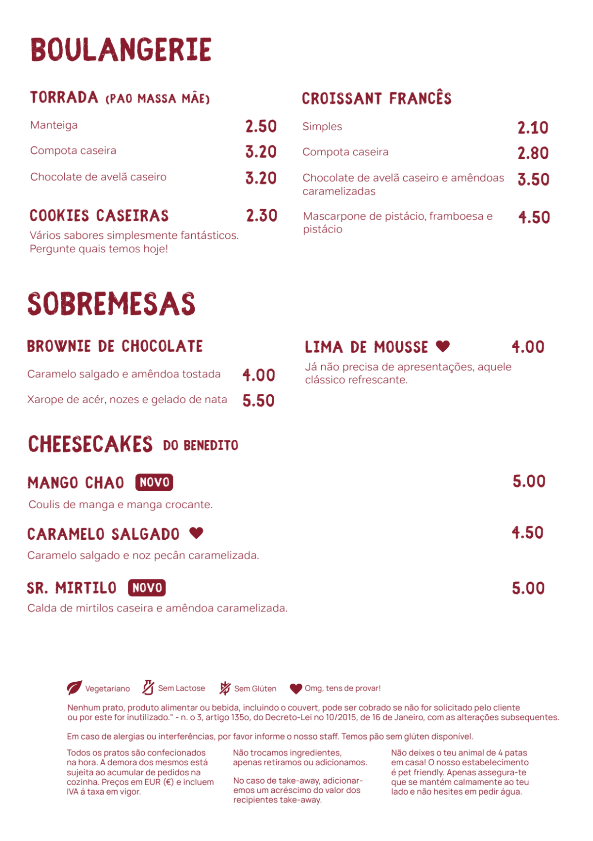 Carte et Menus 2024 - BENEDITO BRUNCH - Barcelos à Barcelos | TheFork