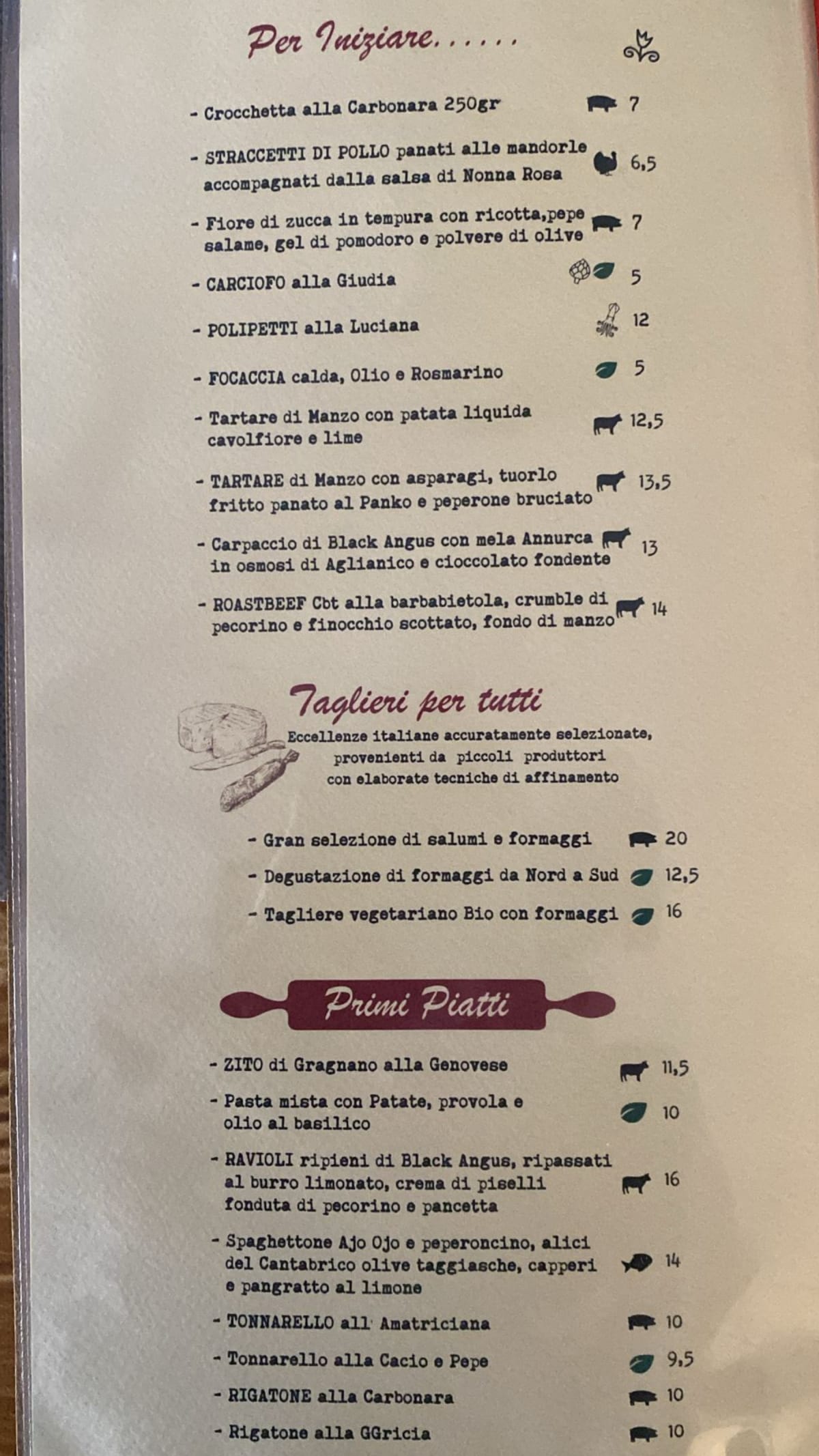 Menus 2024 - Osteria Nonna Rosa in Santa Lucia | TheFork