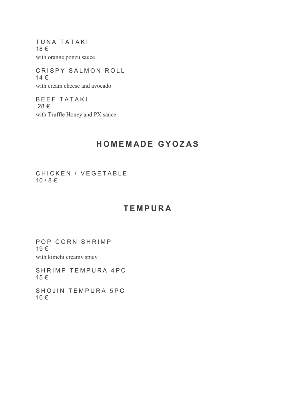 Carte et Menus 2023 - Tomodachi à Marbella | TheFork