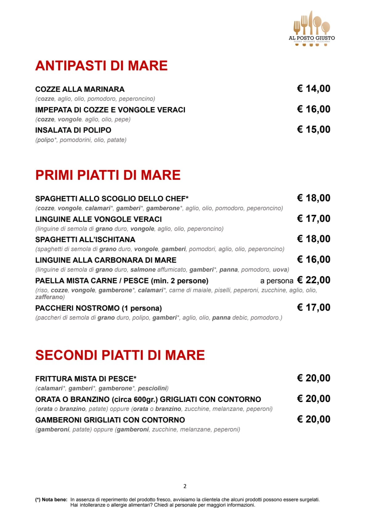 Menù completo e carta 2024 - Al Posto Giusto a Trento | TheFork