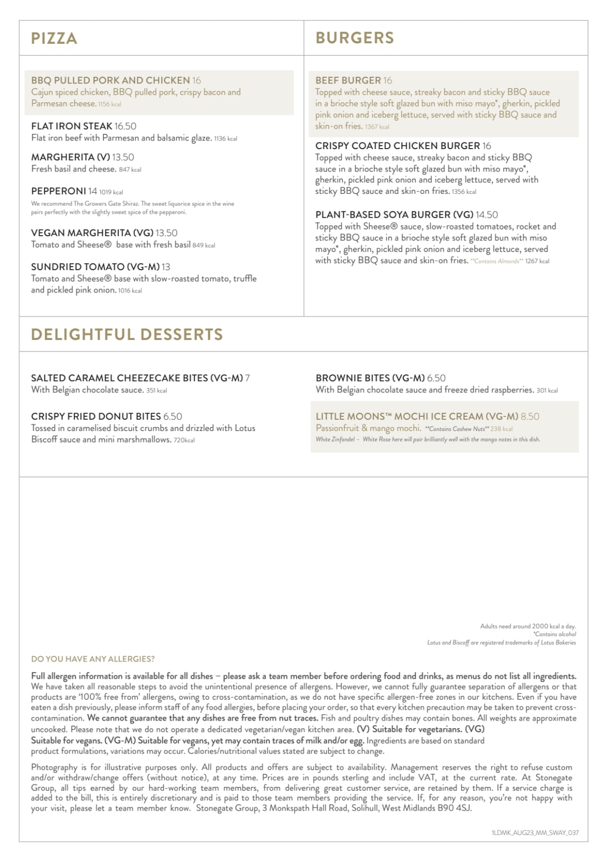 Carte et Menus 2024 - Sway à Londres | TheFork