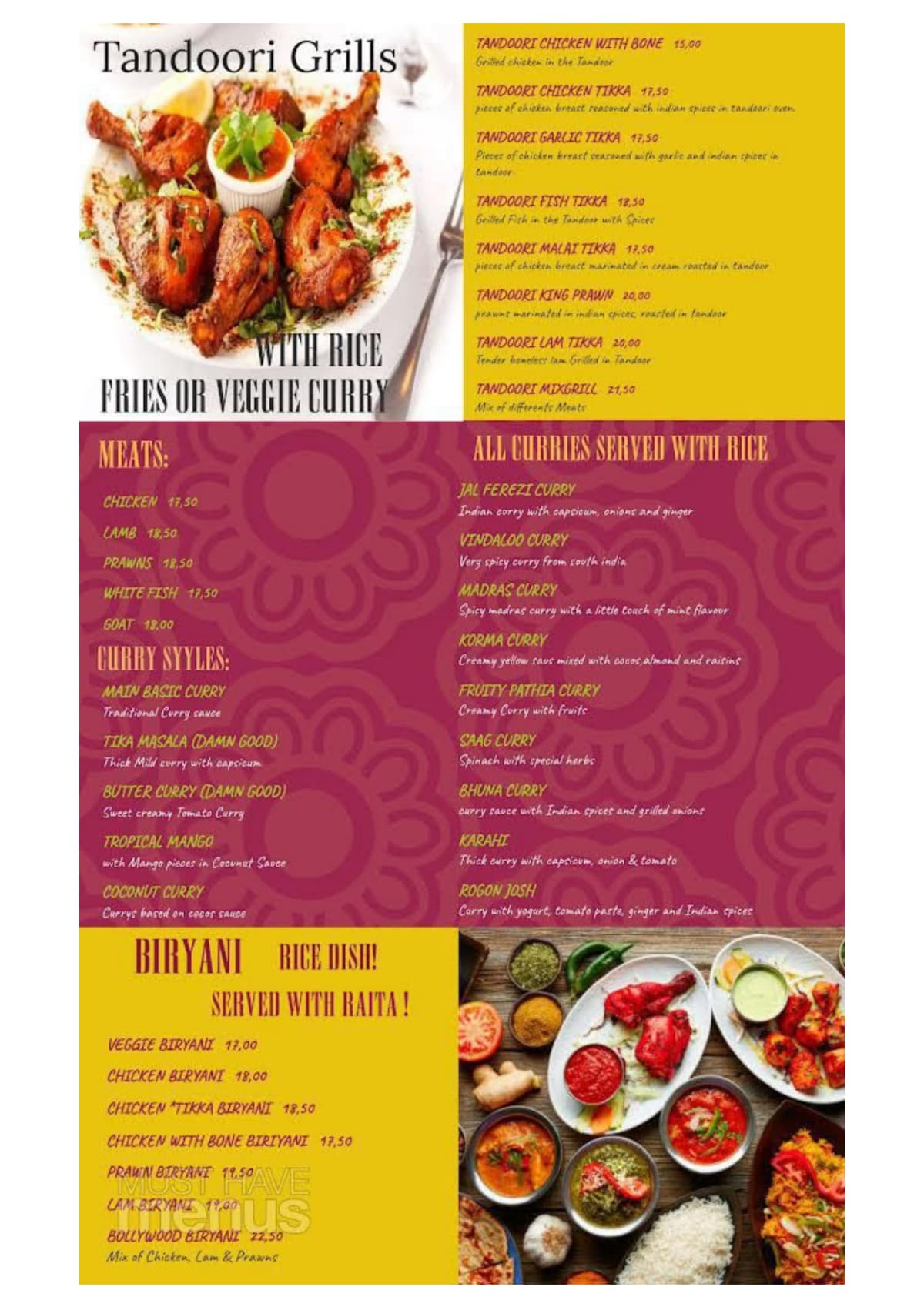 Menu 2024 - Bollywood Foodbar in Amsterdam | TheFork
