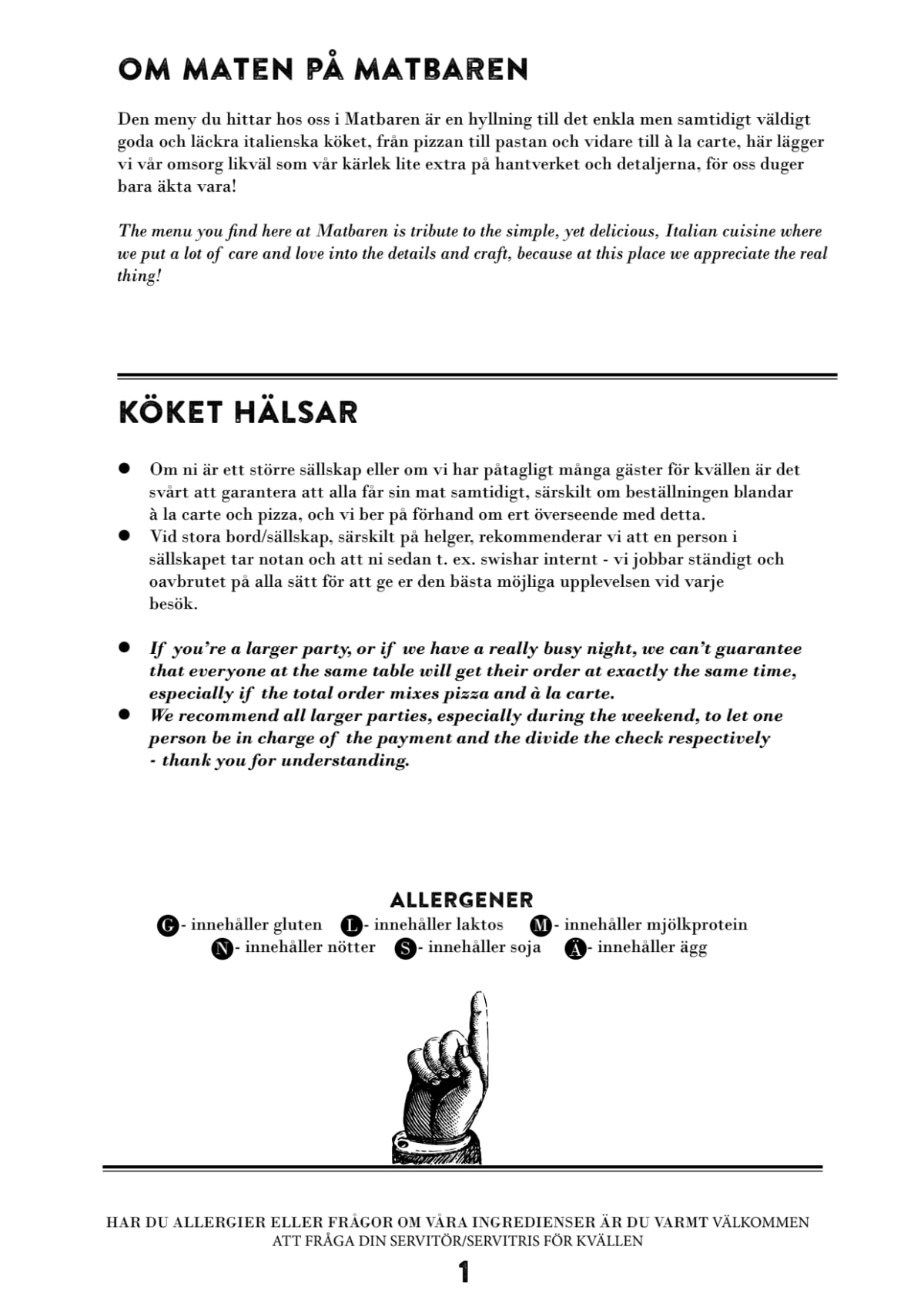 Carte et Menus 2024 - Pappa Grappa - Linköping à Linköping | TheFork