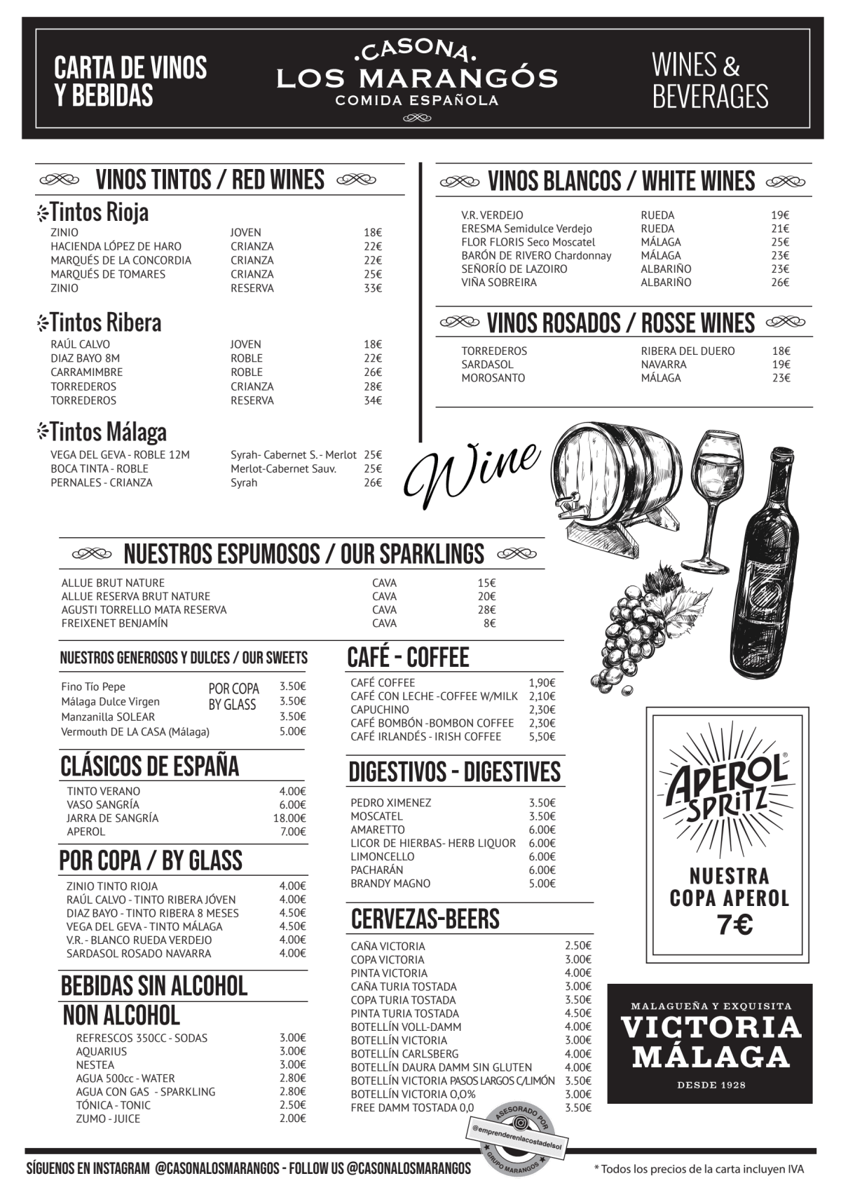Menu 2024 - La Casona los Marangos in Málaga | TheFork