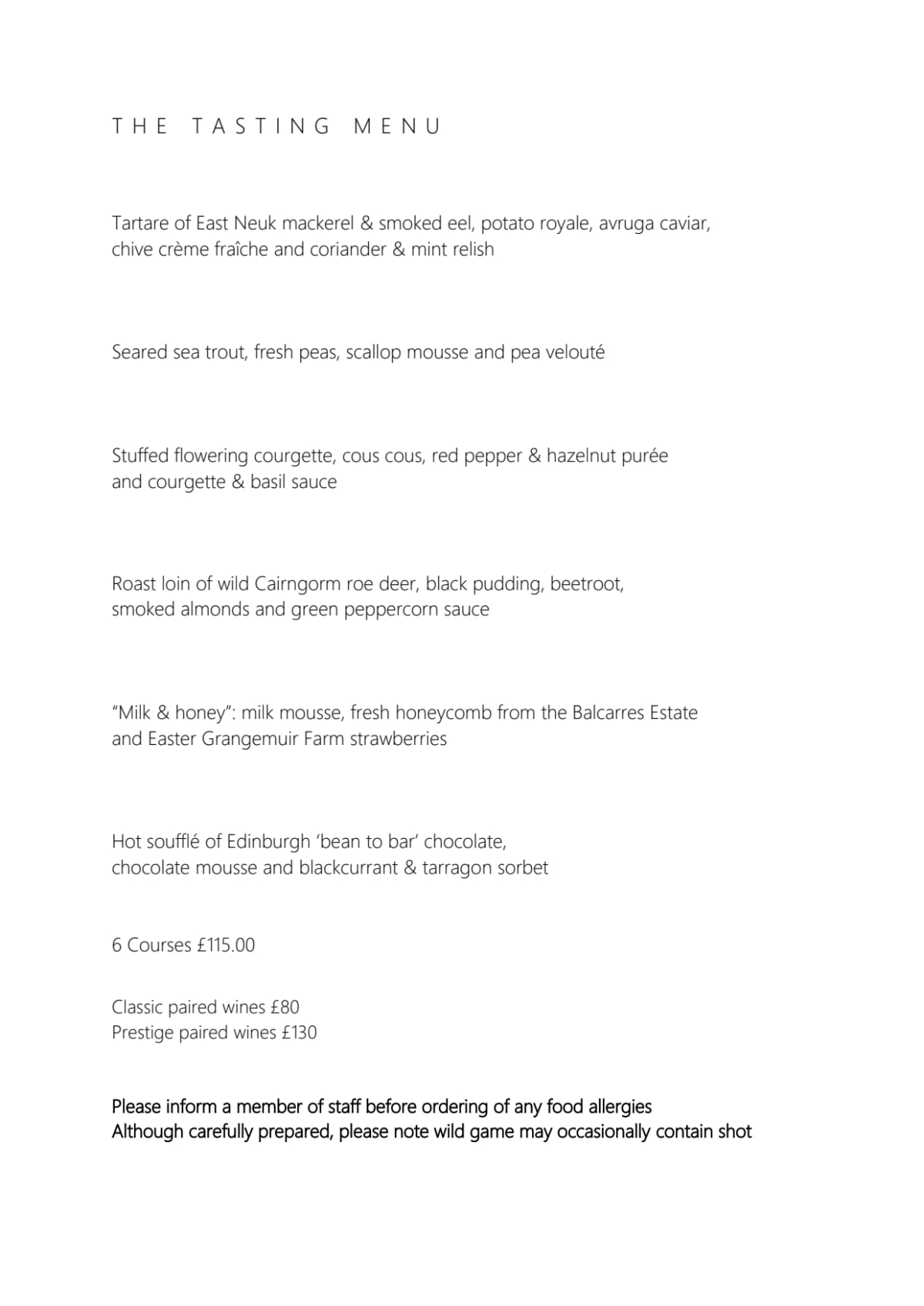 Menus 2024 - The Peat Inn in Cupar | TheFork