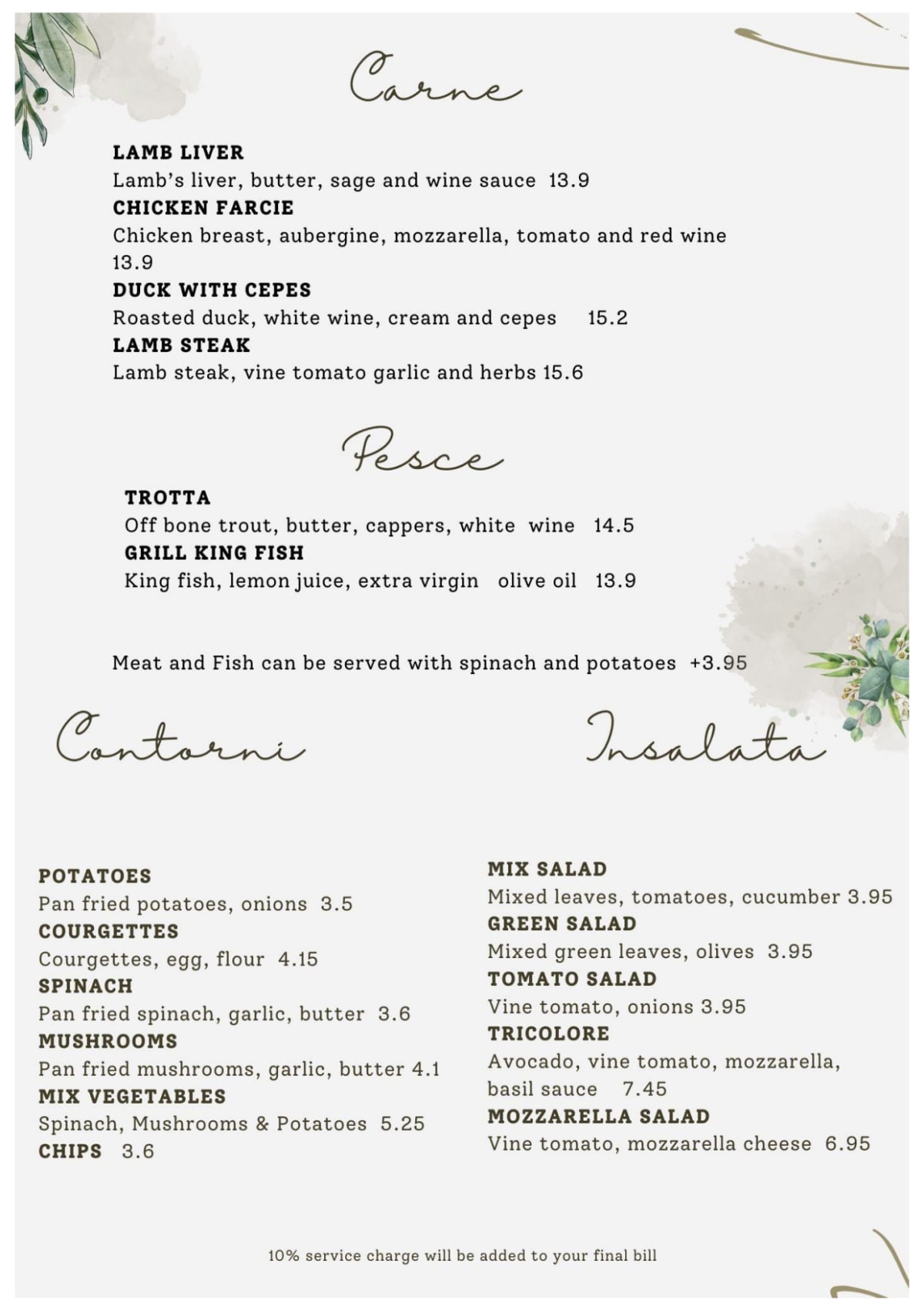 Menu 2024 - Il Giardino em Londres | TheFork