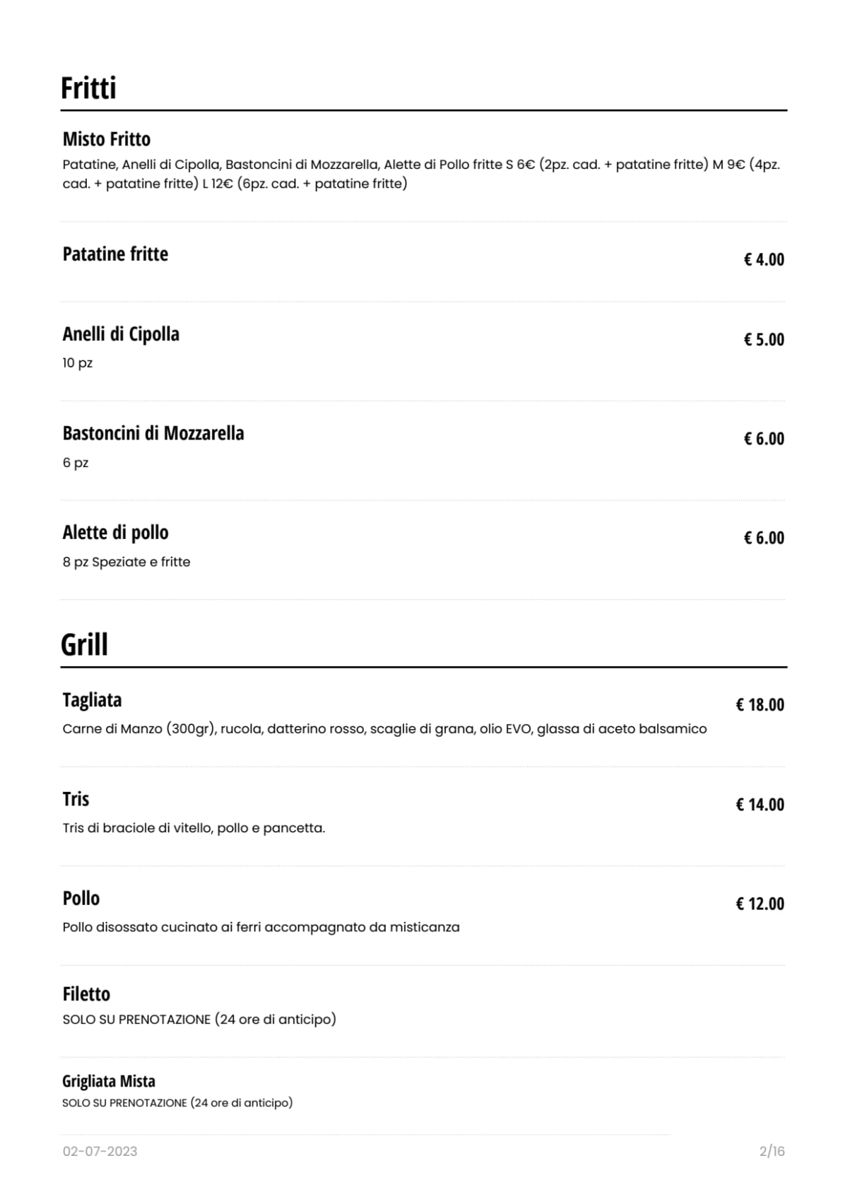 Carte et Menus 2024 - Bukowski - Birroteca Drink & Food à Milazzo | TheFork