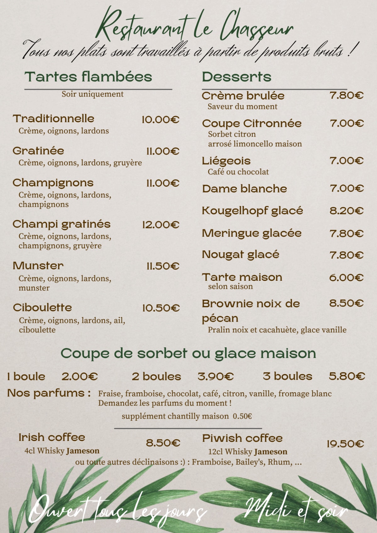 Carte et Menus 2024 - Le Chasseur à Illkirch-Graffenstaden | TheFork