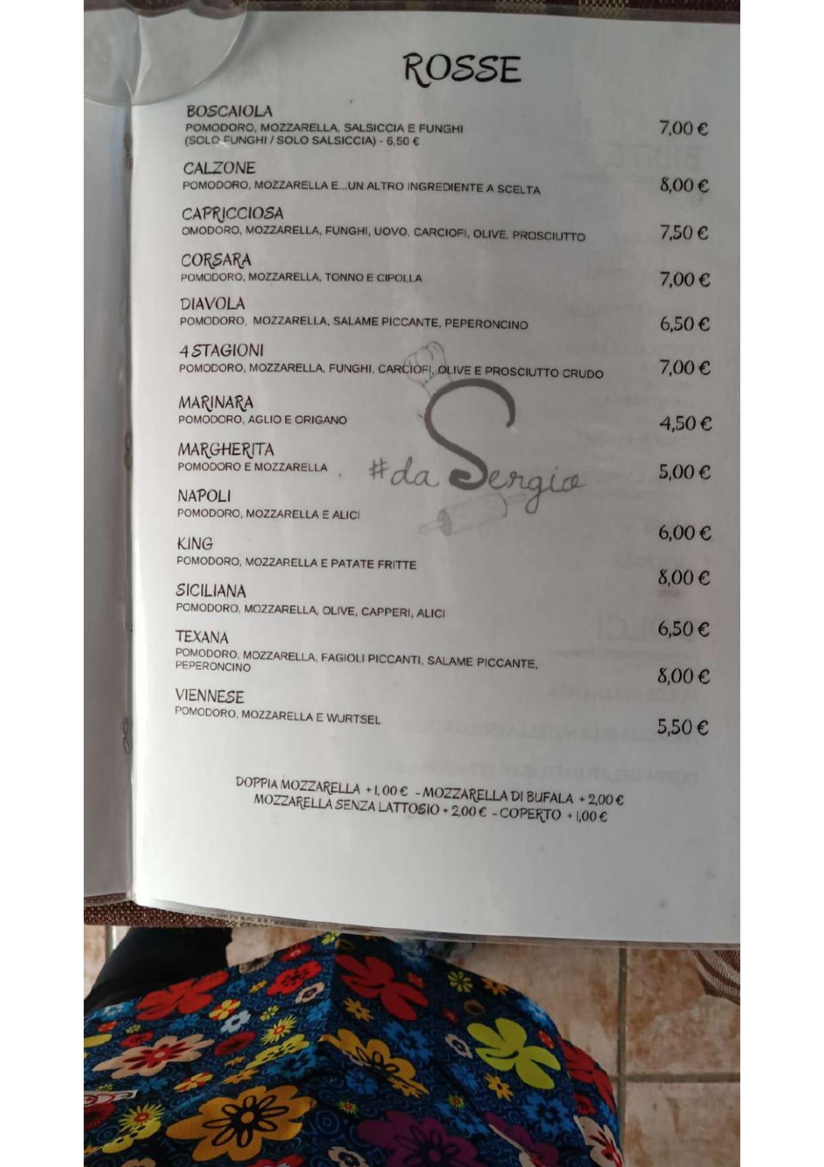 Menu 2024 - Trattoria Pizzeria da sergio in Colli Sul Velino | TheFork