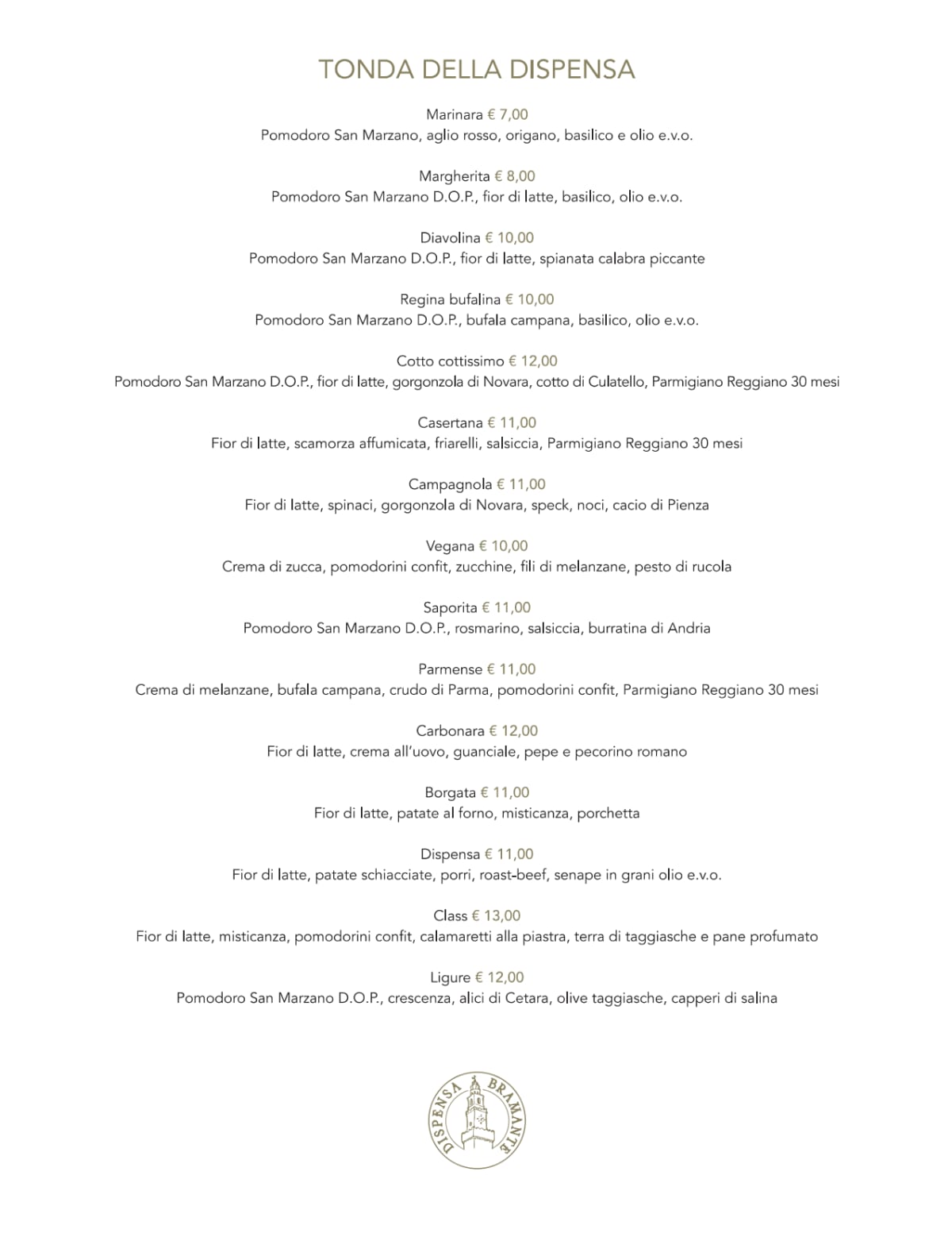 Carte et Menus 2024 - Dispensa Bramante à Vigevano | TheFork