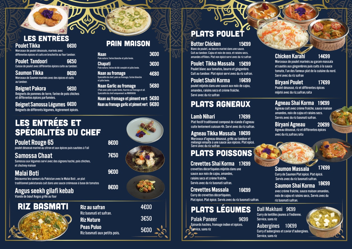Carte et Menus 2024 - Marahja Grill Halal à Nanterre | TheFork