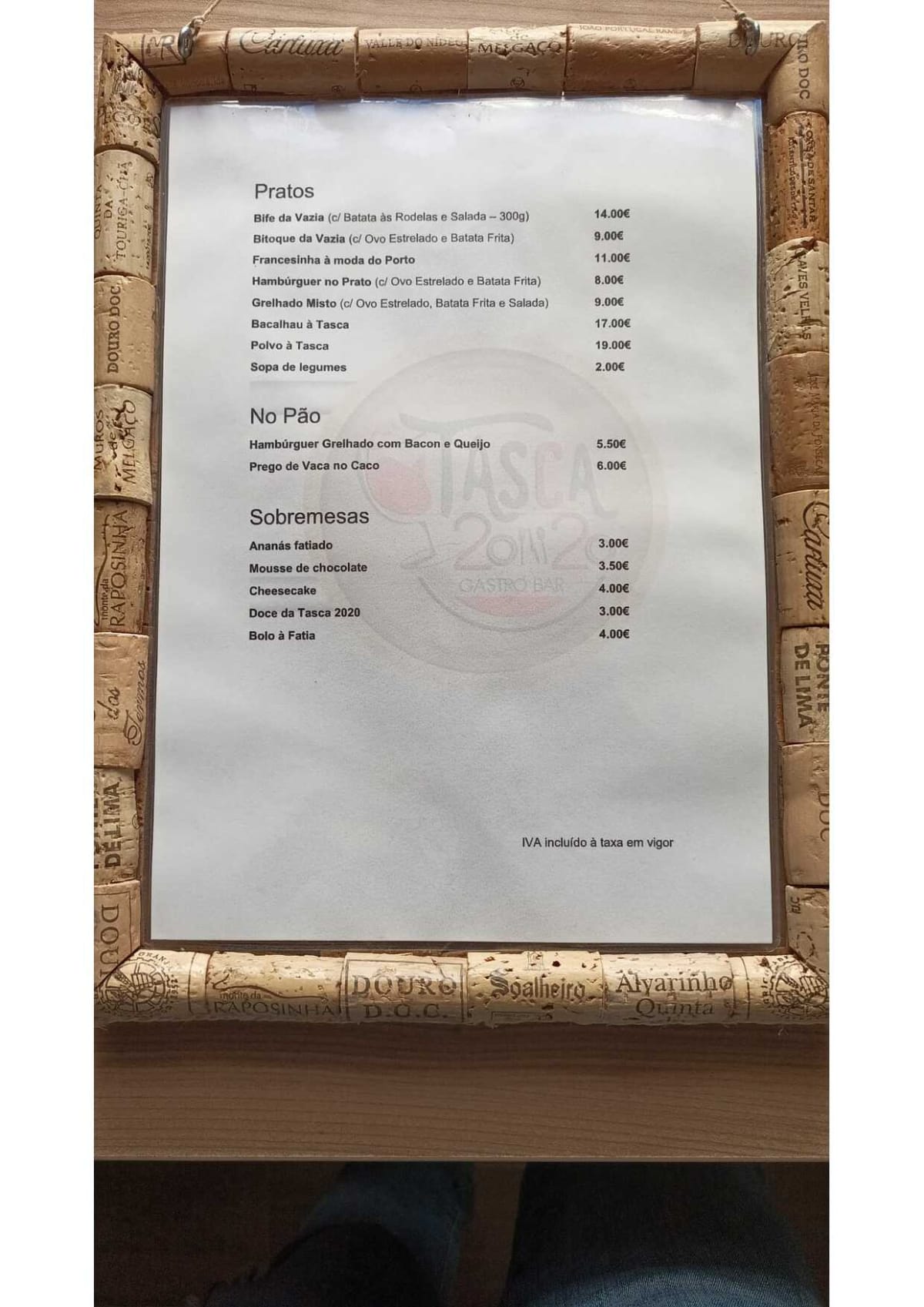 Menu 2024 - TASCA 2020 in Buarcos | TheFork