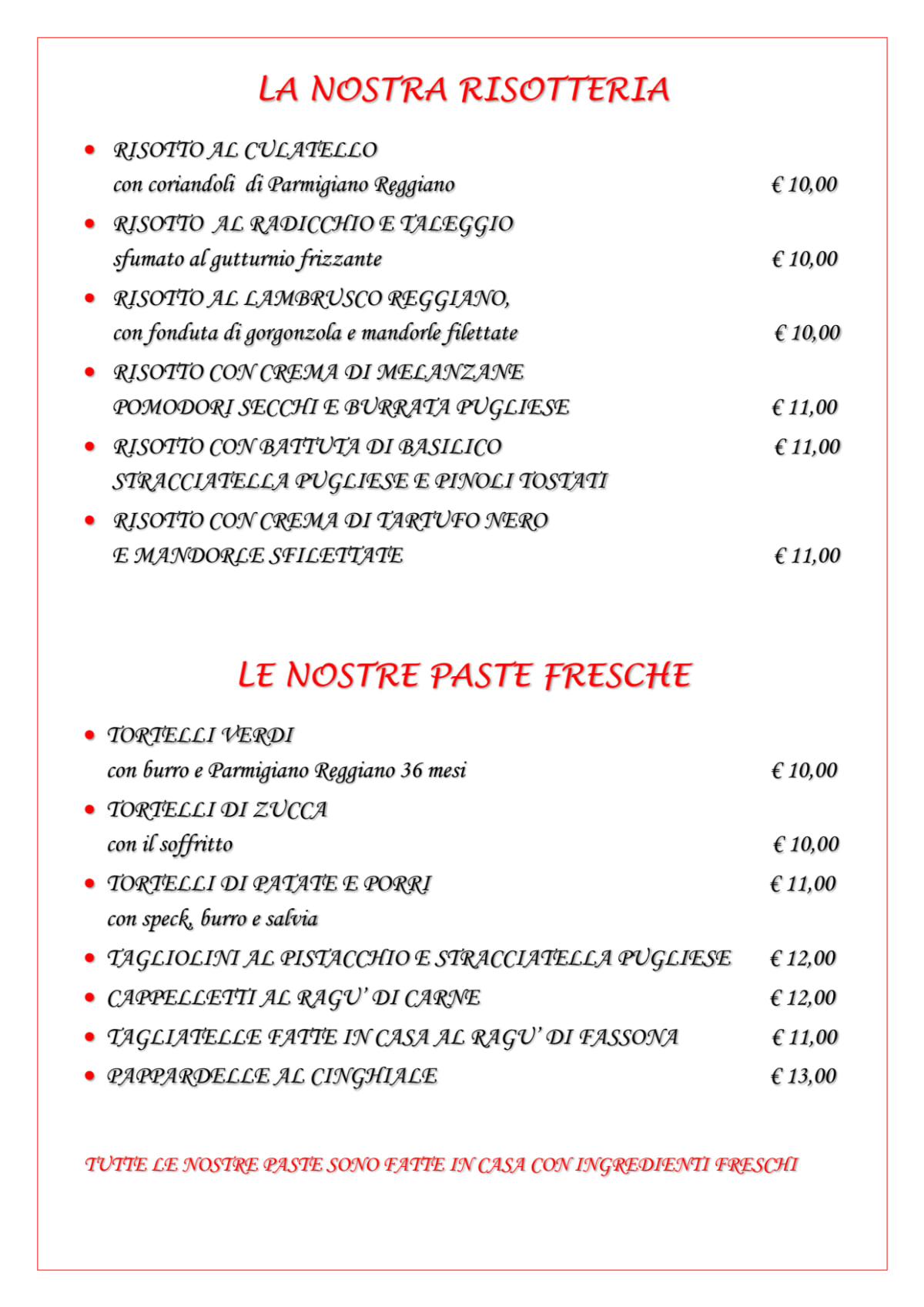 Menù completo e carta 2024 - Porca Polenta a Reggio Emilia | TheFork