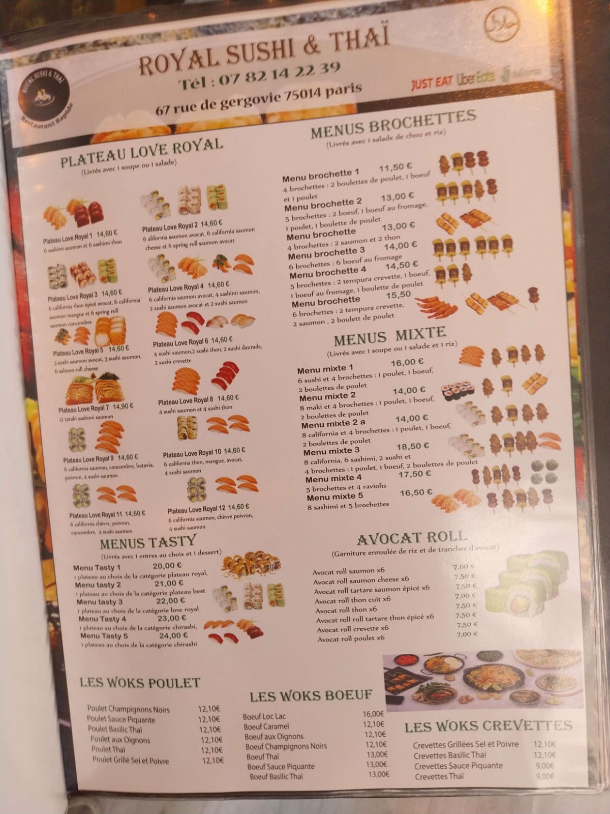 Menu 2024 - Royal sushi and thai in Parijs | TheFork